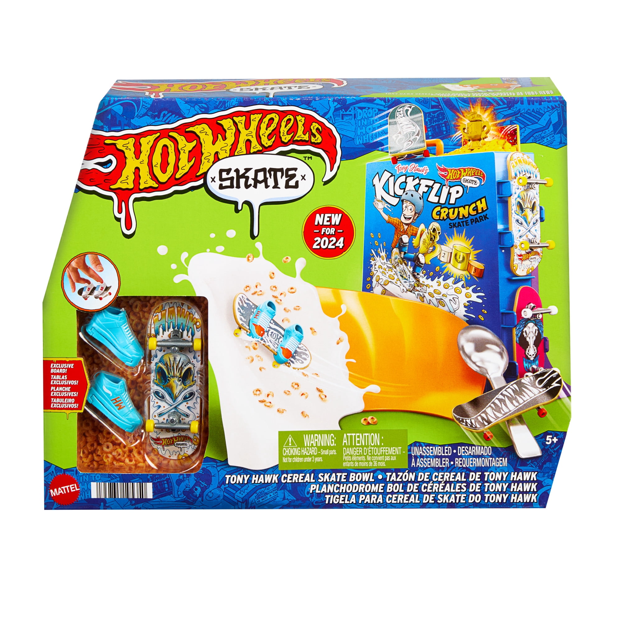 Hot Wheels Skate Tony Hawk Cereal Skate Bowl Fingerboards Set with ...