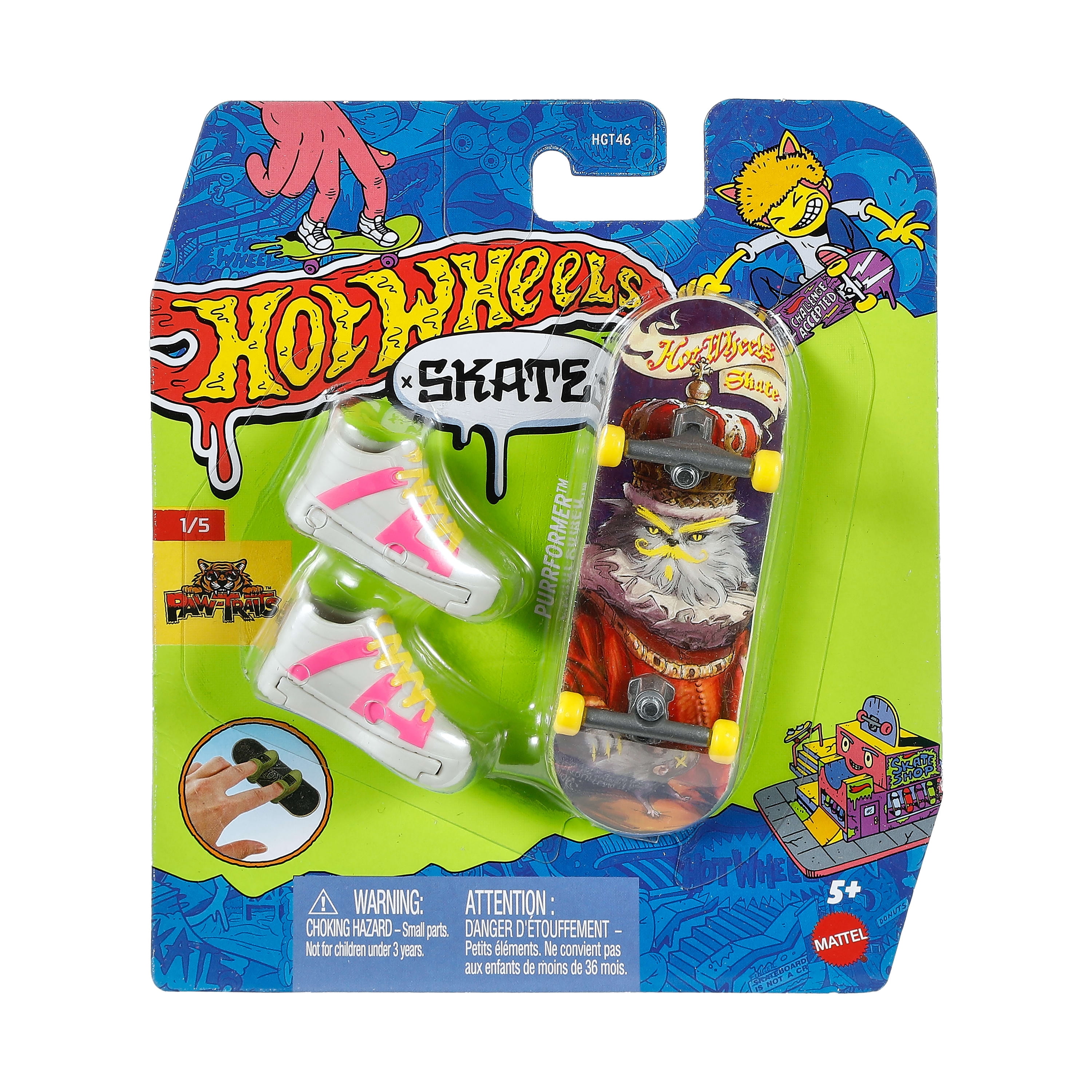 Hot Wheels Skate Tony Hawk Fingerboard & Skate Shoes, Toy for Kids ...