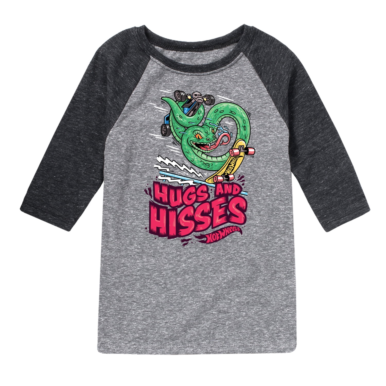 Hot Wheels - Snake Hugs & Kisses - Toddler & Youth Raglan Graphic T ...