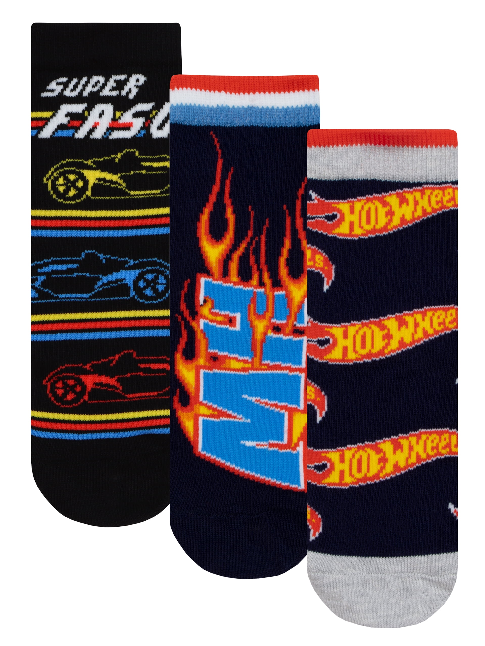 Hot Wheels Socks Pack of 3 Black Infant 7 - 8 - Walmart.com