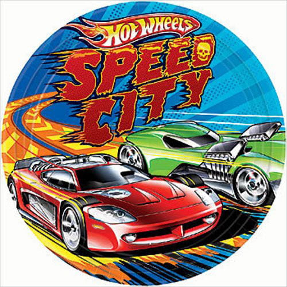 Hot Wheels 'Speed City' Large Paper Plates (8ct) - Walmart.com