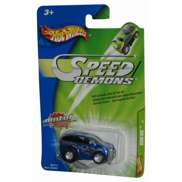 Hot Wheels Speed Demons (2003) Pull Back Blue Boom Box Toy Car ...