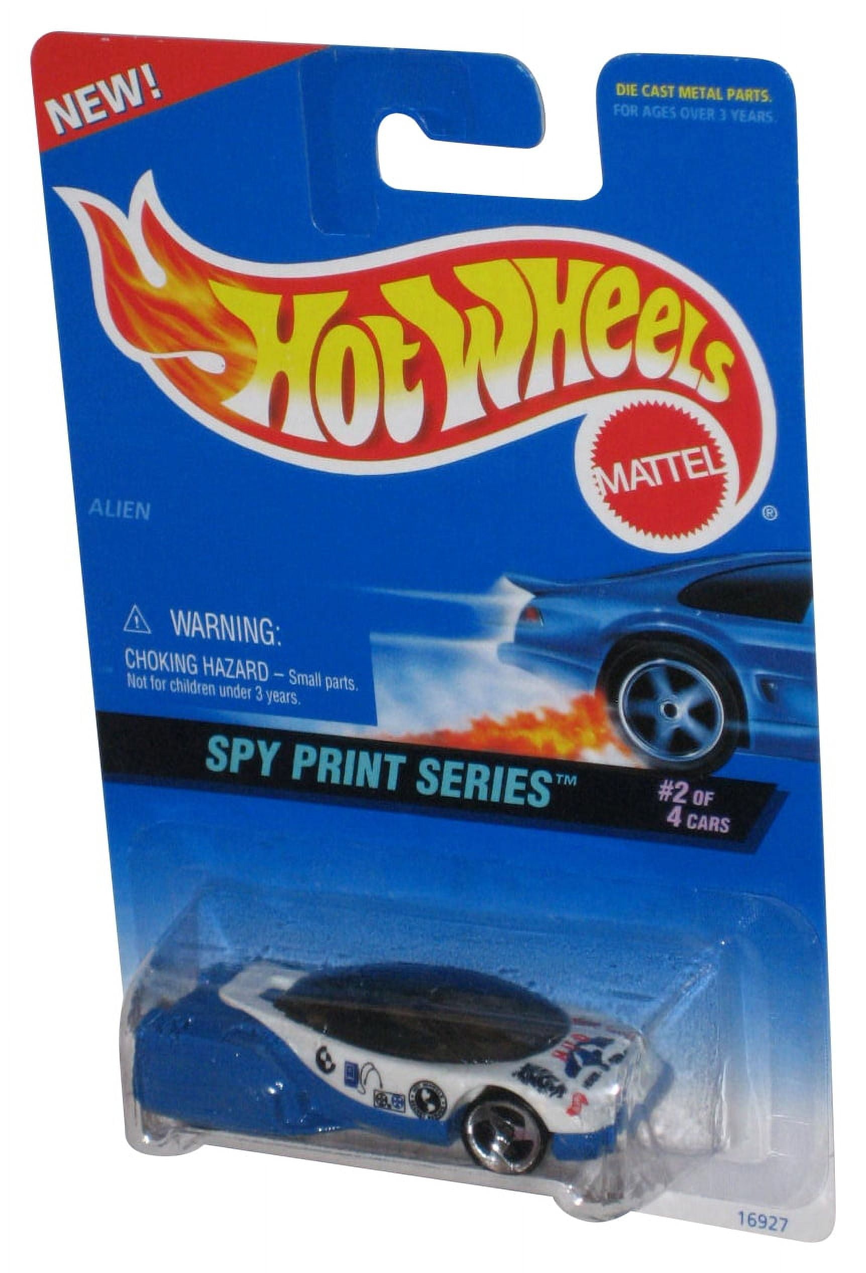 Hot Wheels Spy Print Series (1996) Blue & White Alien Toy Car 2/4 ...