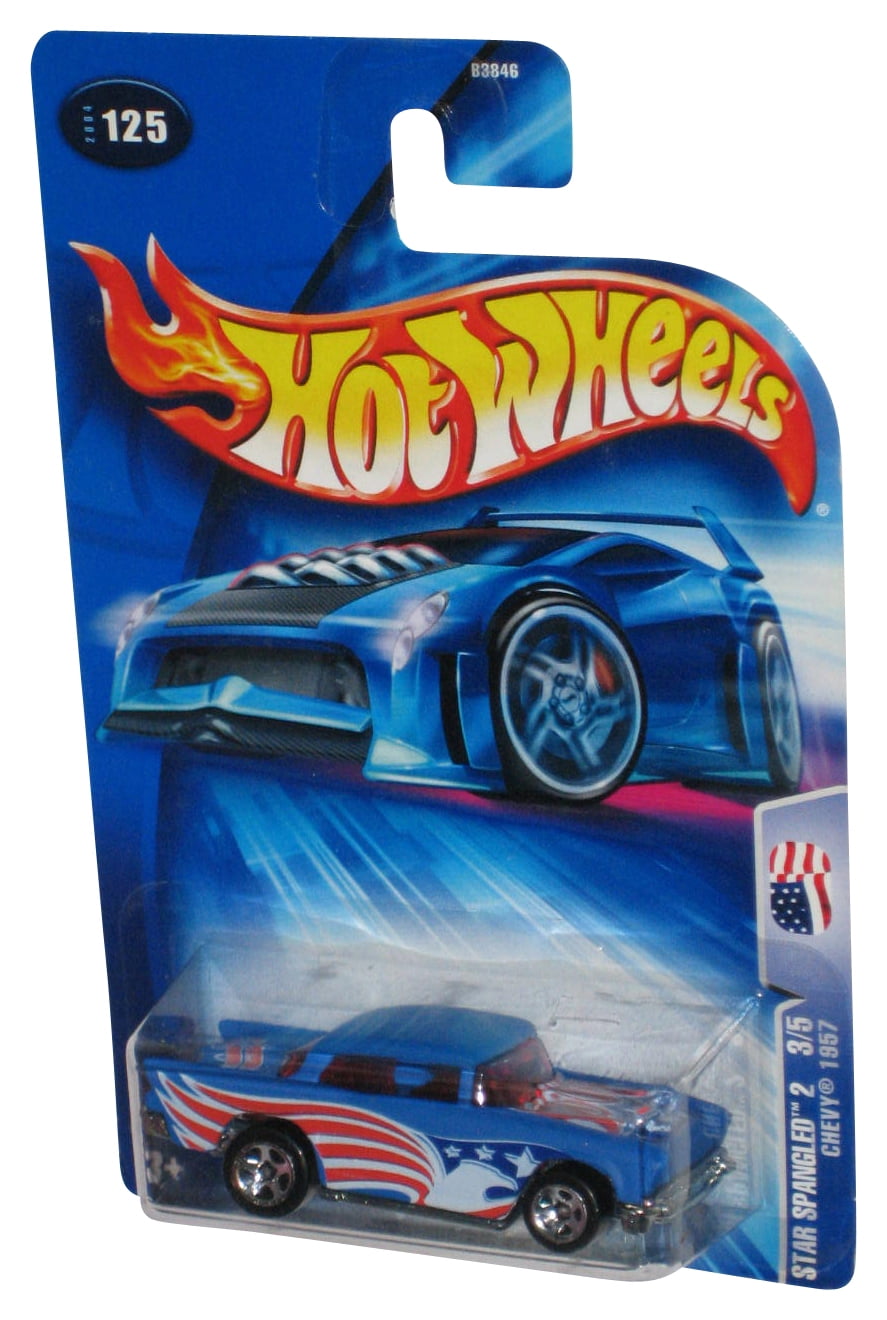 Hot Wheels Star Spangled 2 3/5 Chevy 1957 (2004) Red White & Blue Toy ...