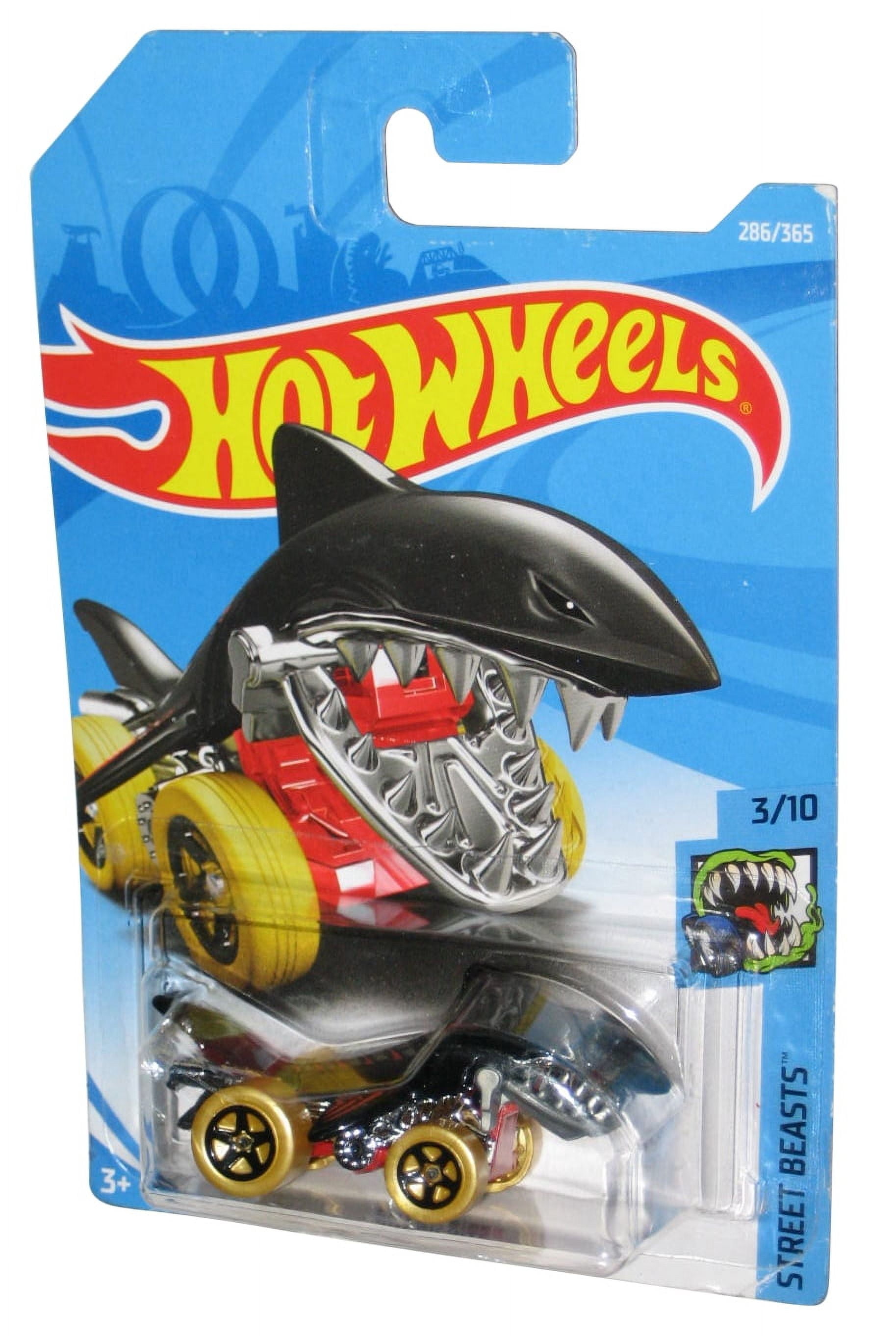 Hot Wheels Street Beasts 3/10 (2017) Black Shark Bite Car 286/365 ...