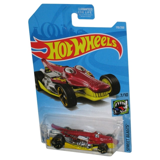 Hot Wheels Street Beasts 7/10 (2018) Red Croc Rod Toy Car 170/250 ...
