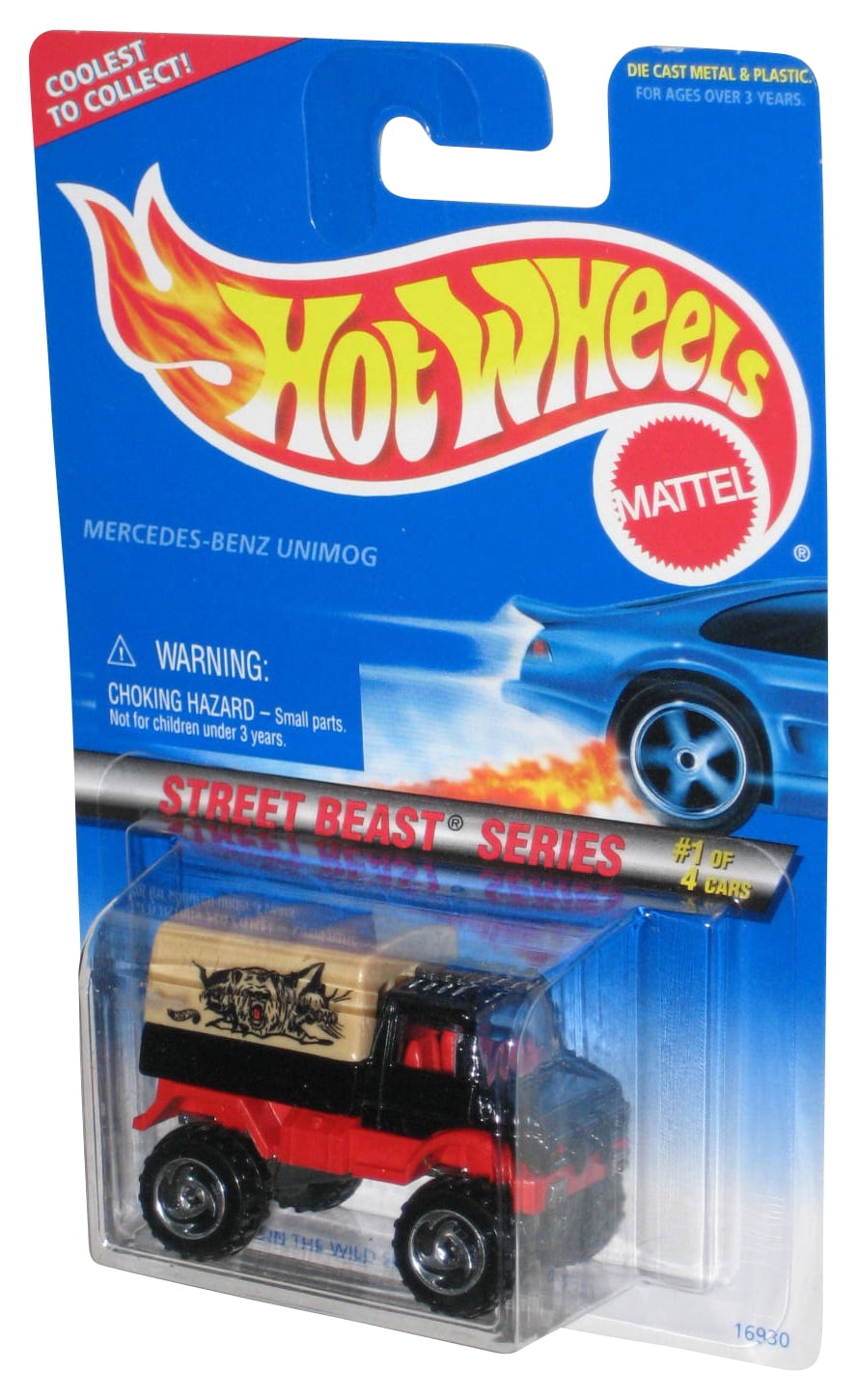 Hot Wheels Street Beasts Series 1/4 Black & Red Mercedes-Benz Unimog ...