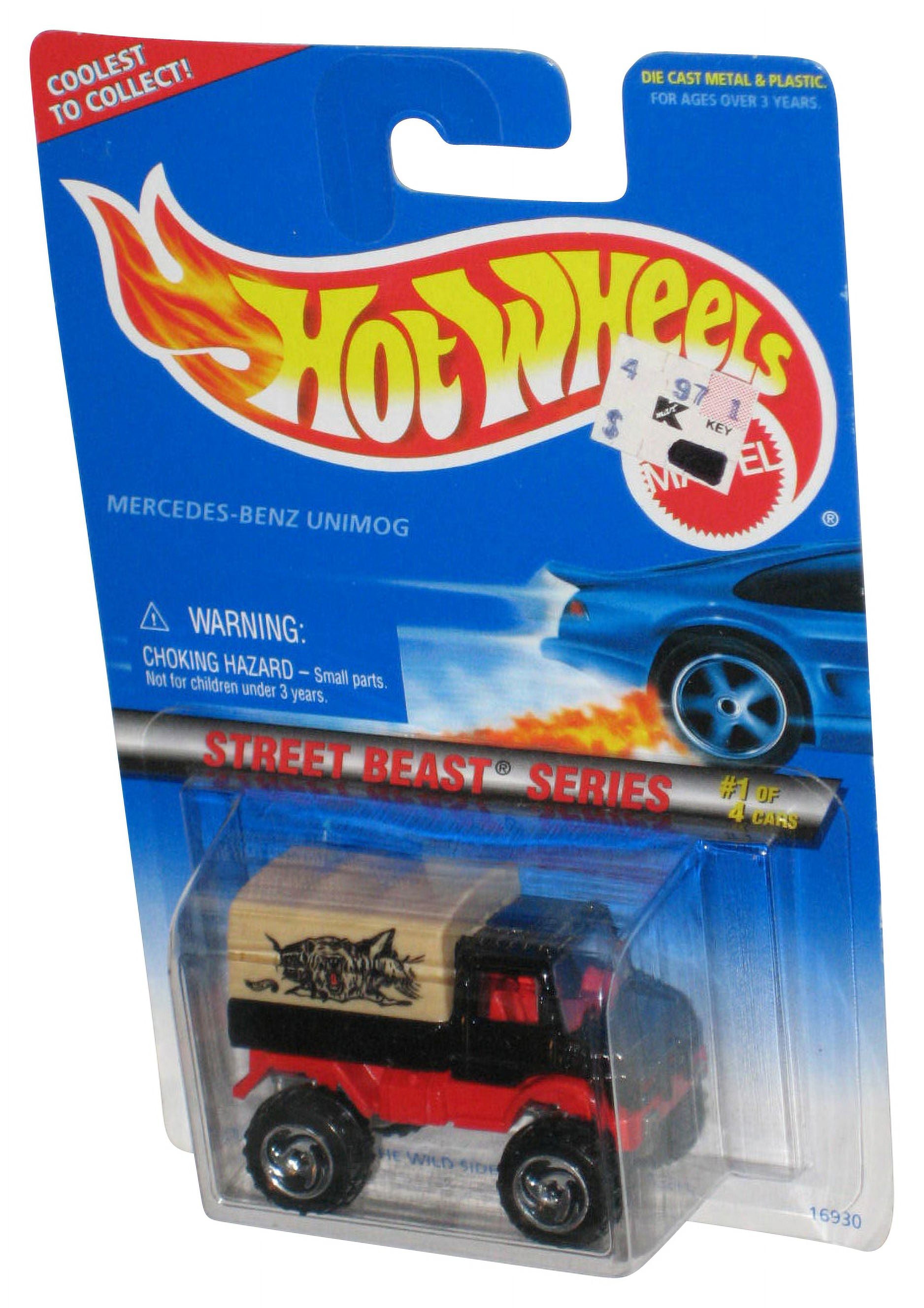Hot Wheels Street Beasts Series 1/4 Black & Red Mercedes-Benz Unimog ...