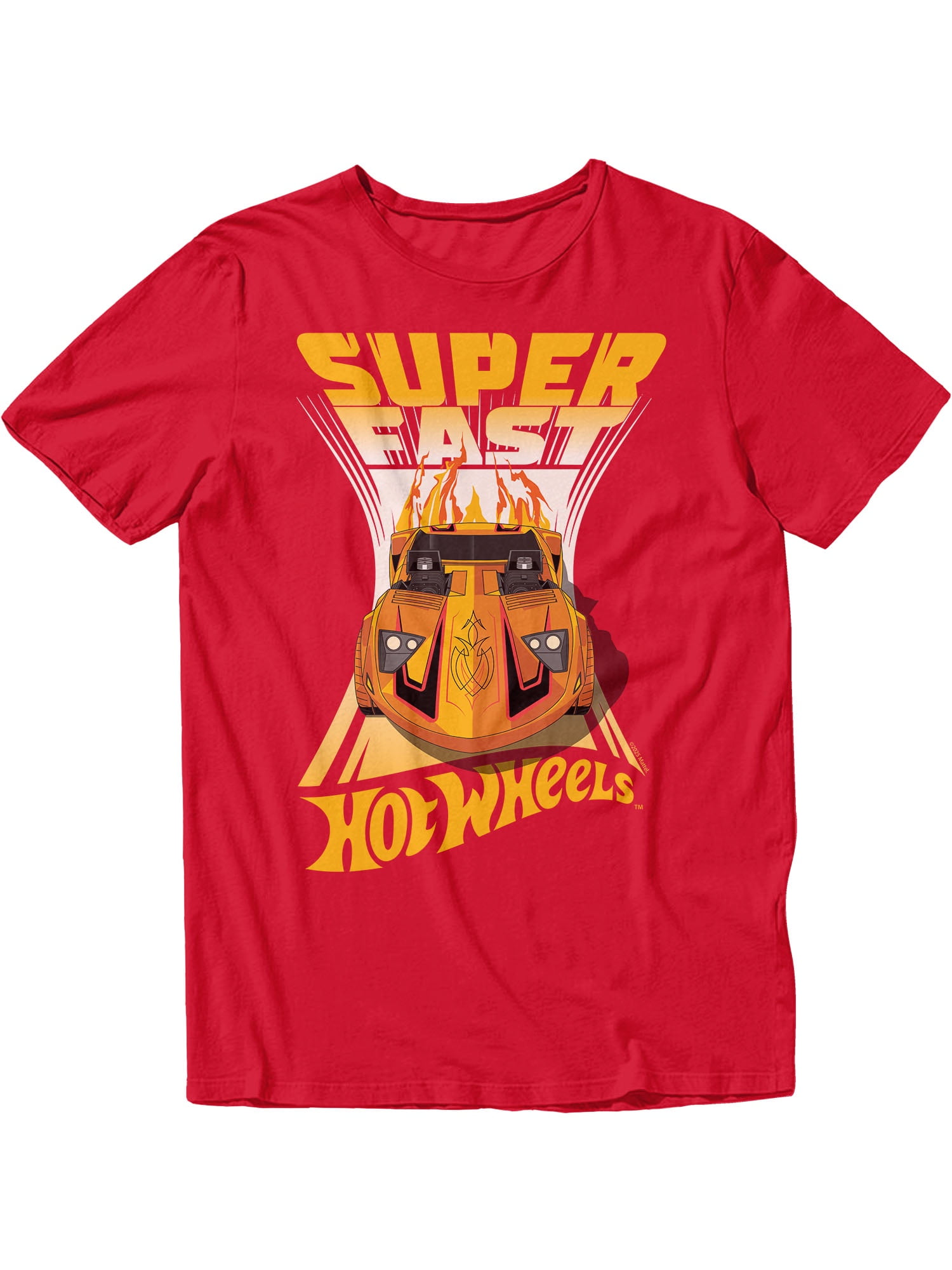 Hot Wheels Super Fast Race Car Mens Graphic Short Sleeve T-Shirt (Red ...