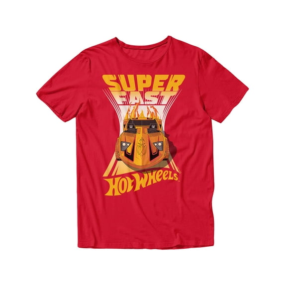 Hot Wheels Super Fast Race Car Mens Graphic Short Sleeve T-Shirt (Red ...