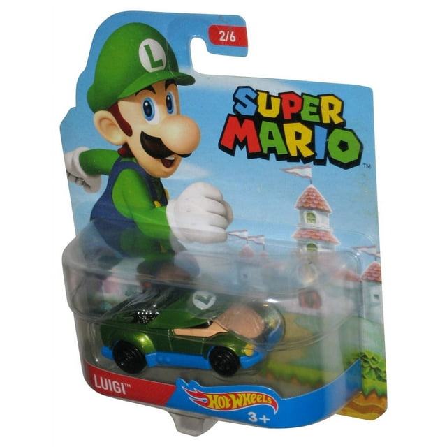 Hot Wheels Super Mario Bros. Luigi (2016) Mattel Red Toy Car 2/6 ...