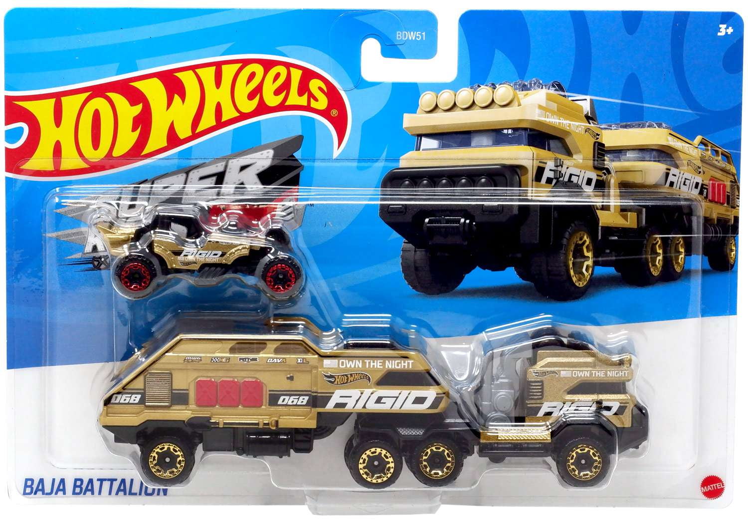 Hot Wheels Super Rigs Baja Battalion Diecast Car (Gold) - Walmart.com