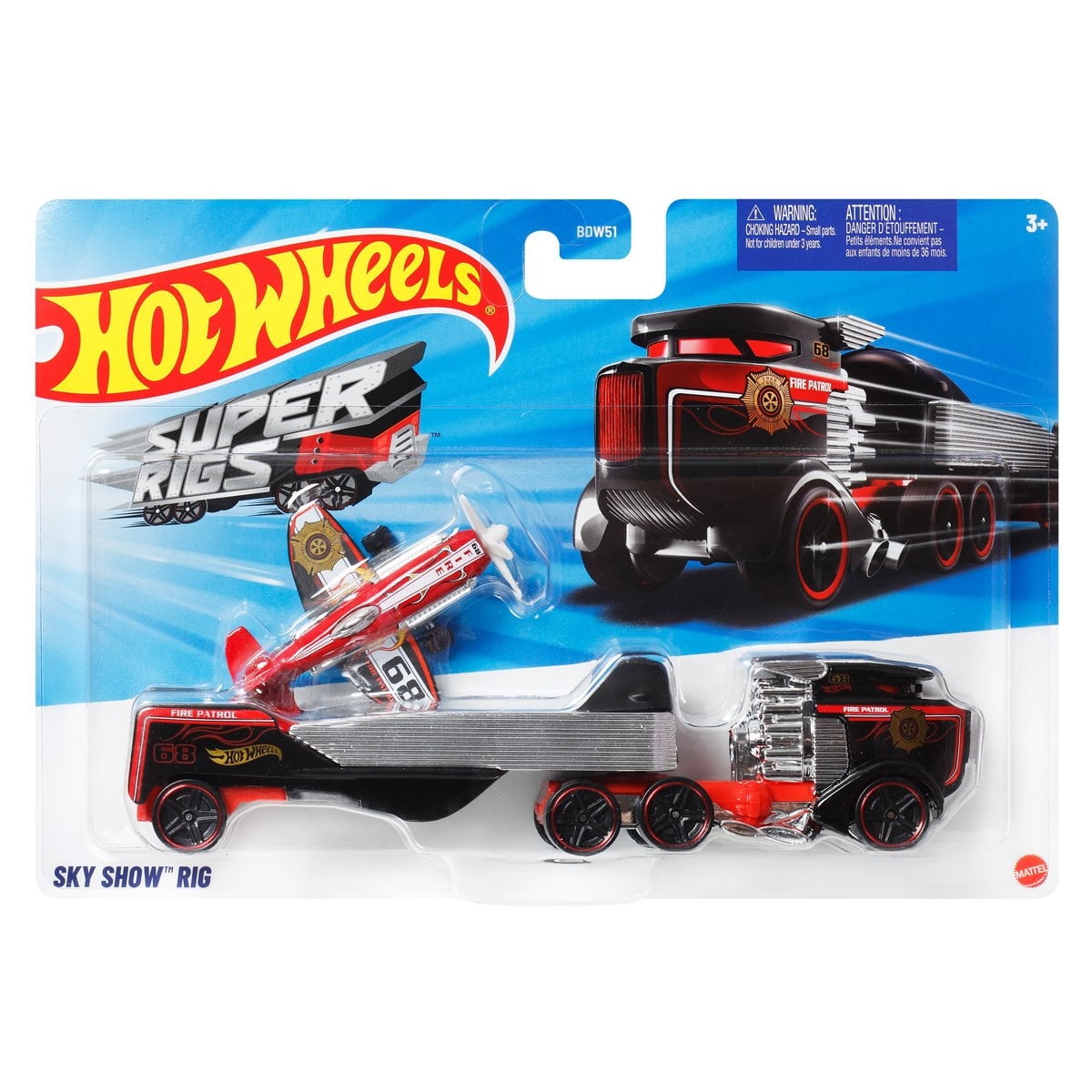 Hot Wheels Super Rigs Car and Truck Play Vehicles, Diecast Sky Show Rig ...