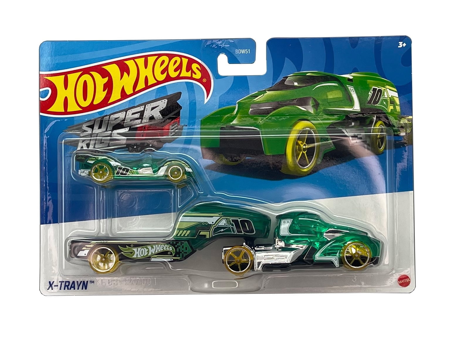 Hot Wheels Super Rigs Car and Truck Play Vehicles, Diecast X-TRAYN ...