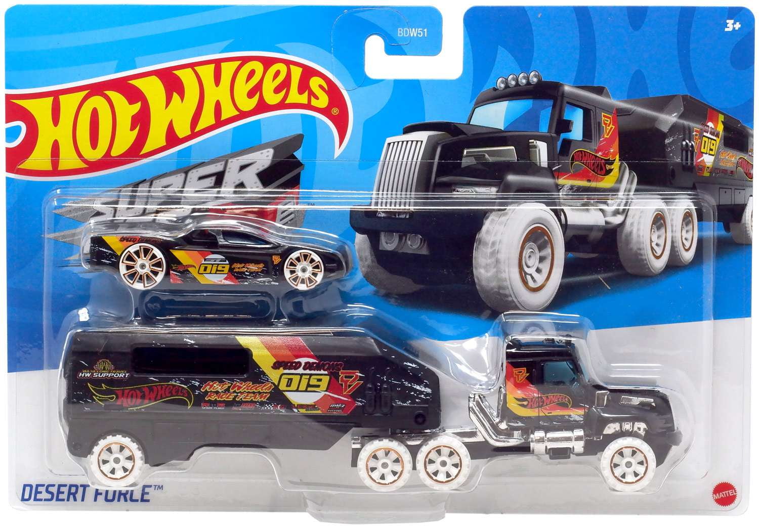 Hot Wheels Super Rigs Desert Force Diecast Car (Black) - Walmart.com