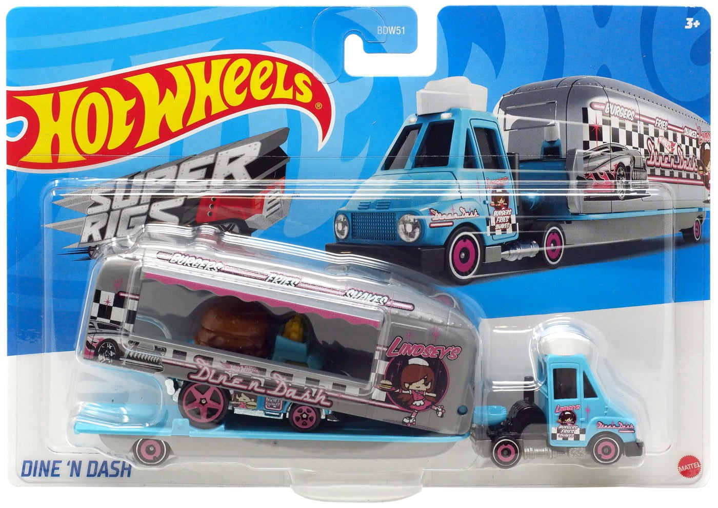 Hot Wheels Super Rigs Dine 'N Dash Diecast Car - Walmart.com