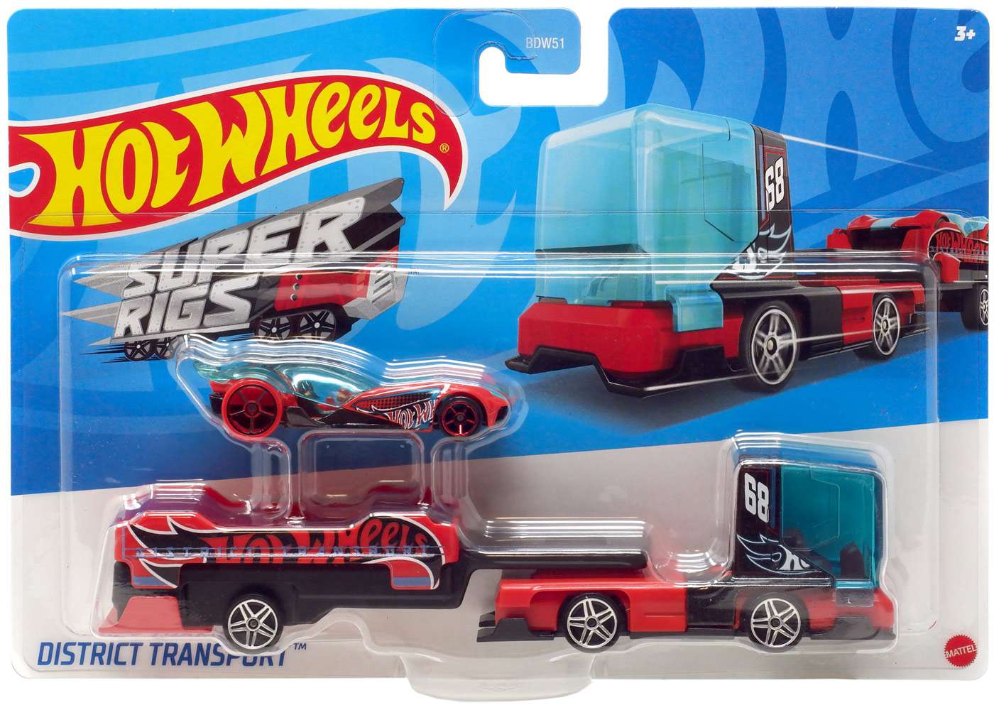 Hot Wheels Super Rigs District Transport Diecast Car (Red) - Walmart.com