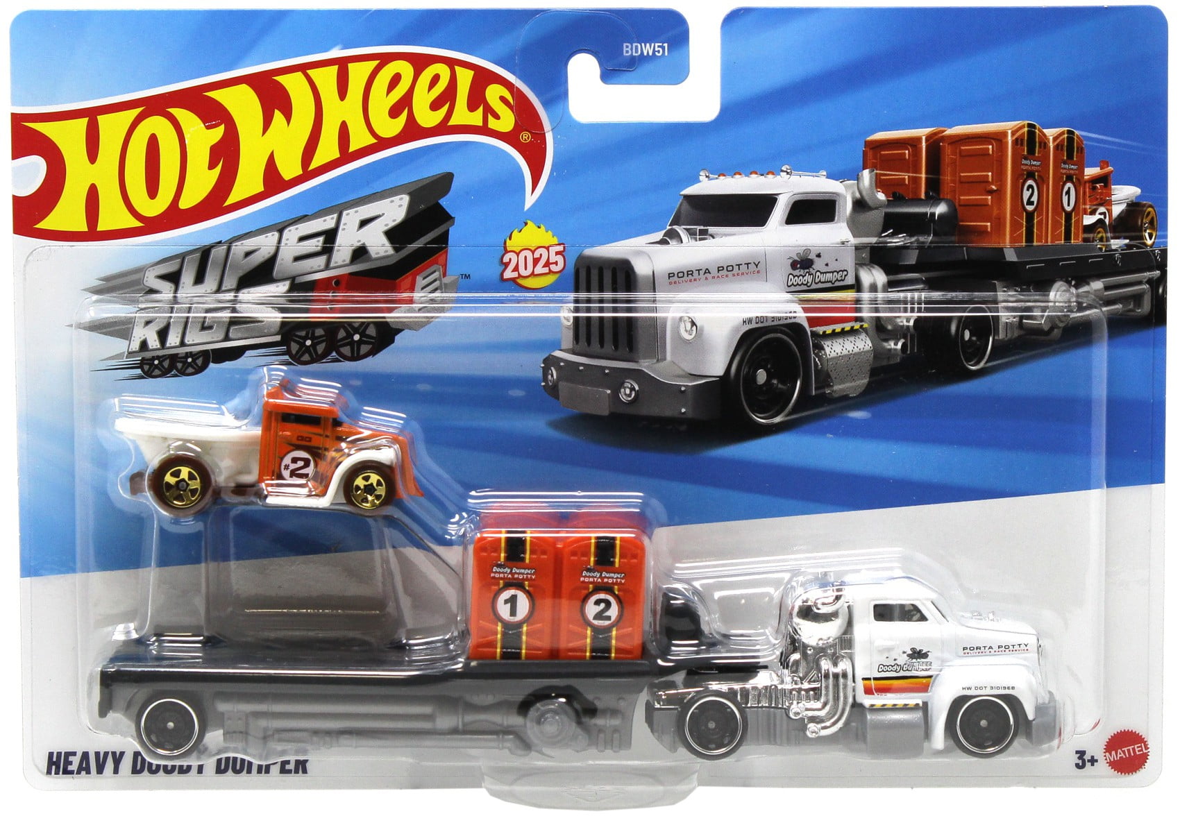 Hot Wheels Super Rigs Heavy Doody Dumper Diecast Car [Orange] - Walmart.com
