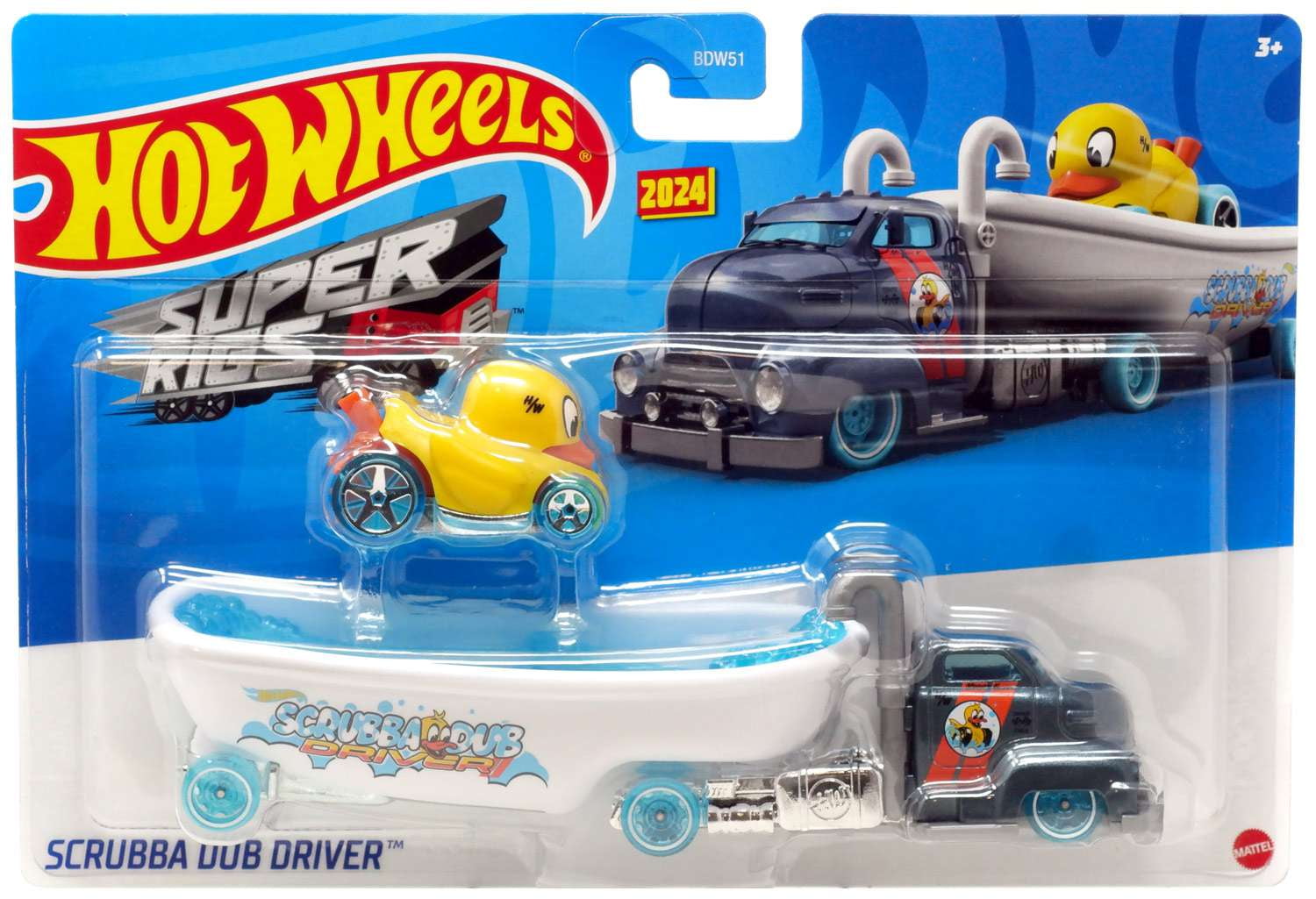 Hot Wheels Super Rigs Scrubba Dub Driver Diecast Car - Walmart.com