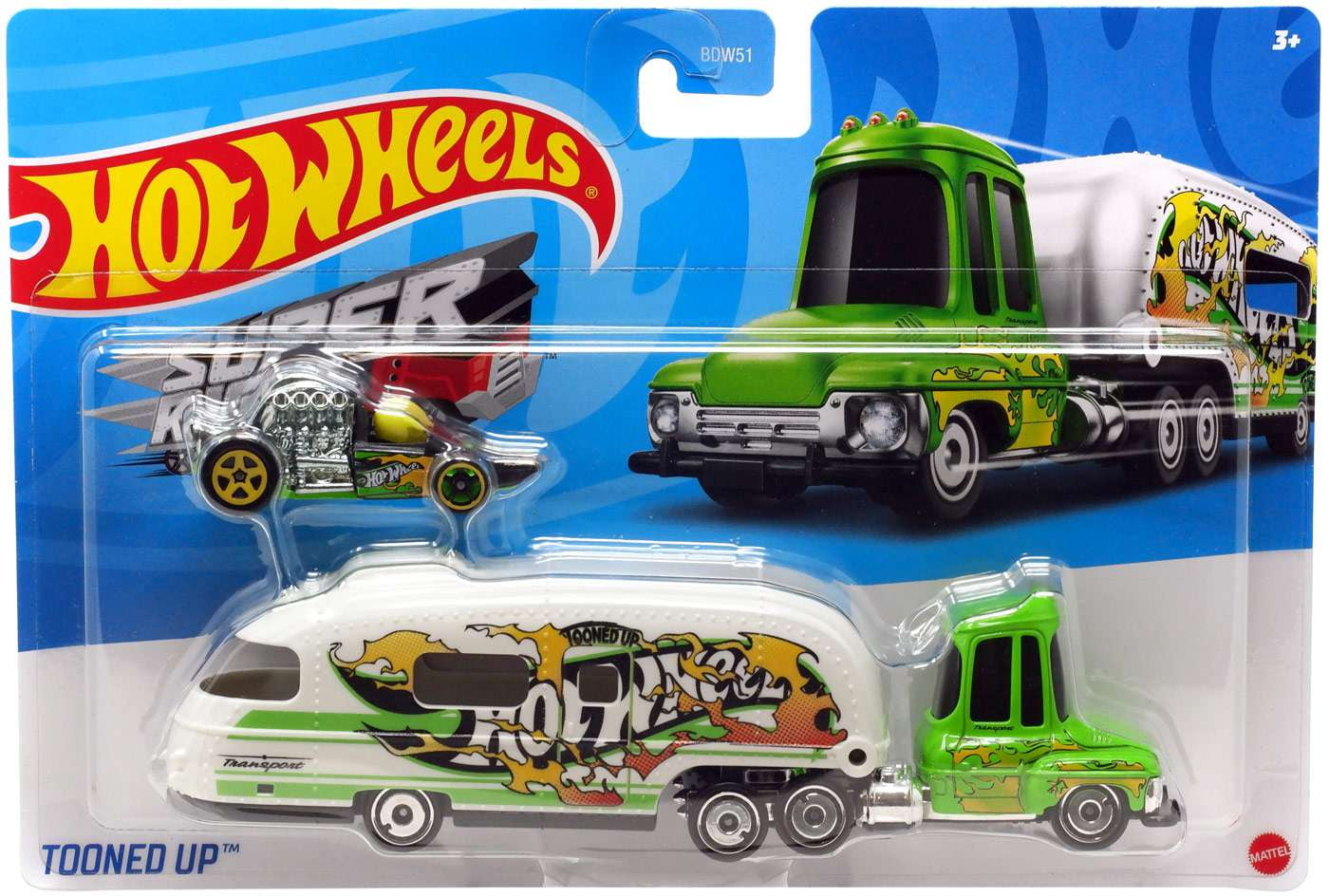 Hot Wheels Super Rigs Tooned Up Diecast, Big Hauler Toy Car with ...