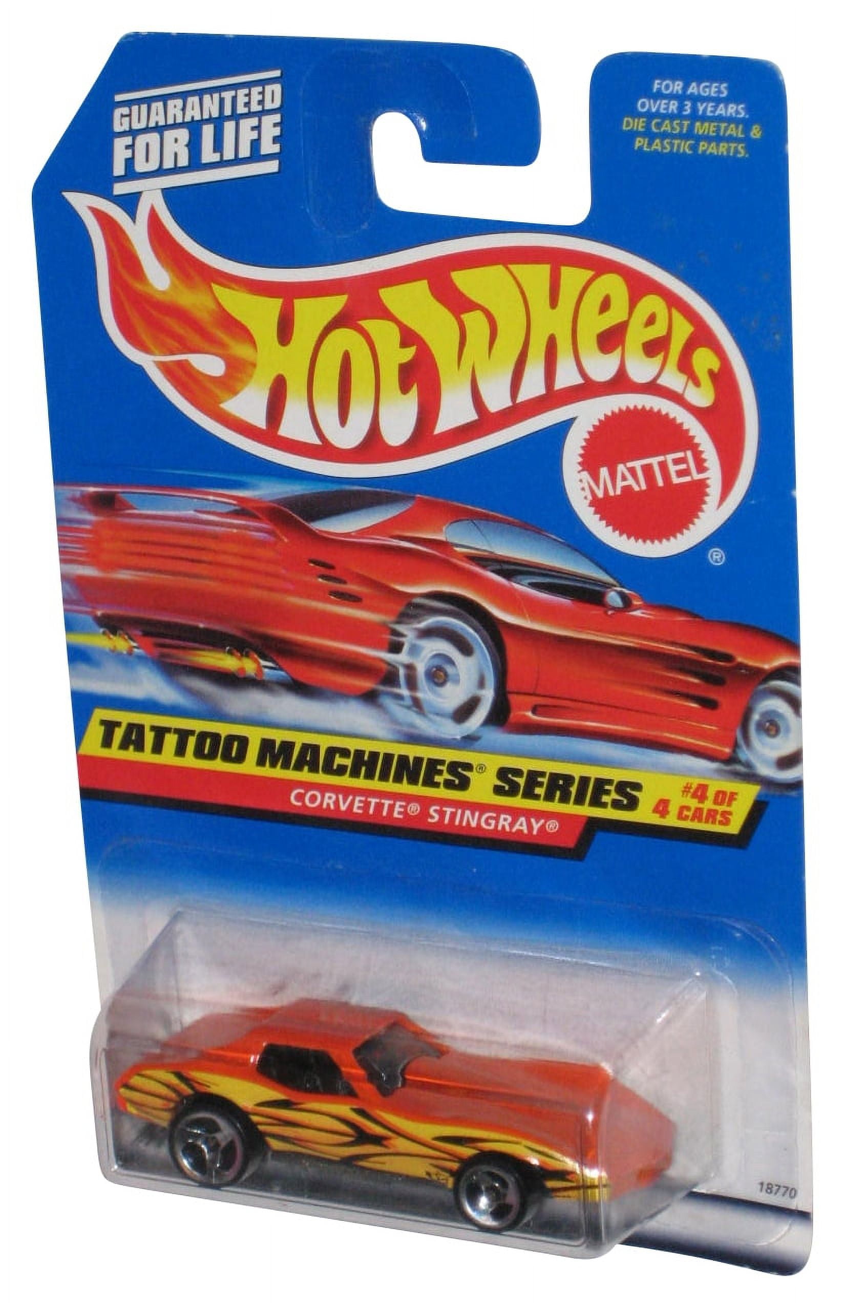 Hot Wheels Tattoo Machines Series 4/4 Orange Corvette Stingray Toy Car ...