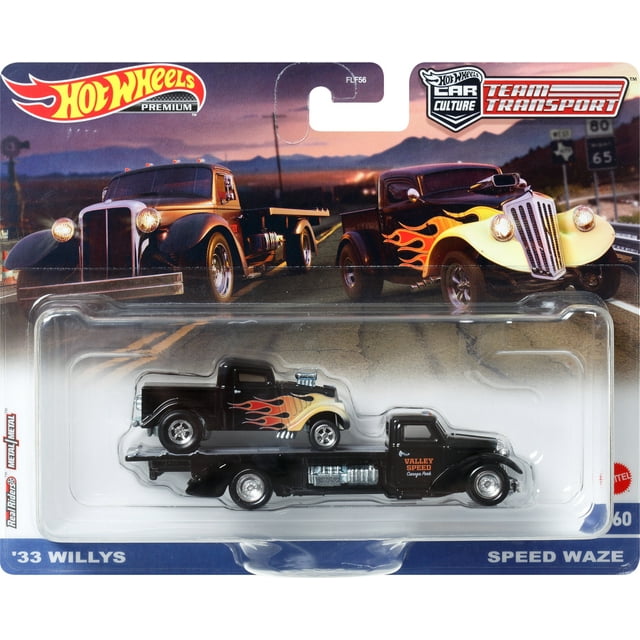 Hot Wheels Team Transport Toy Truck & Race Car, Speed Waze Collectible ...