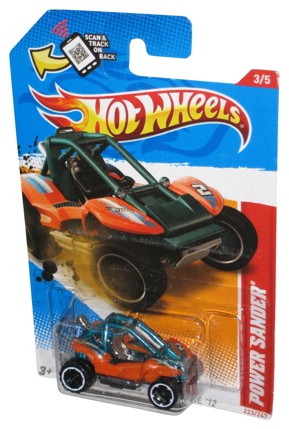 Hot Wheels Thrill Racers Earthquake '12 Blue & Orange Power Sander Toy ...