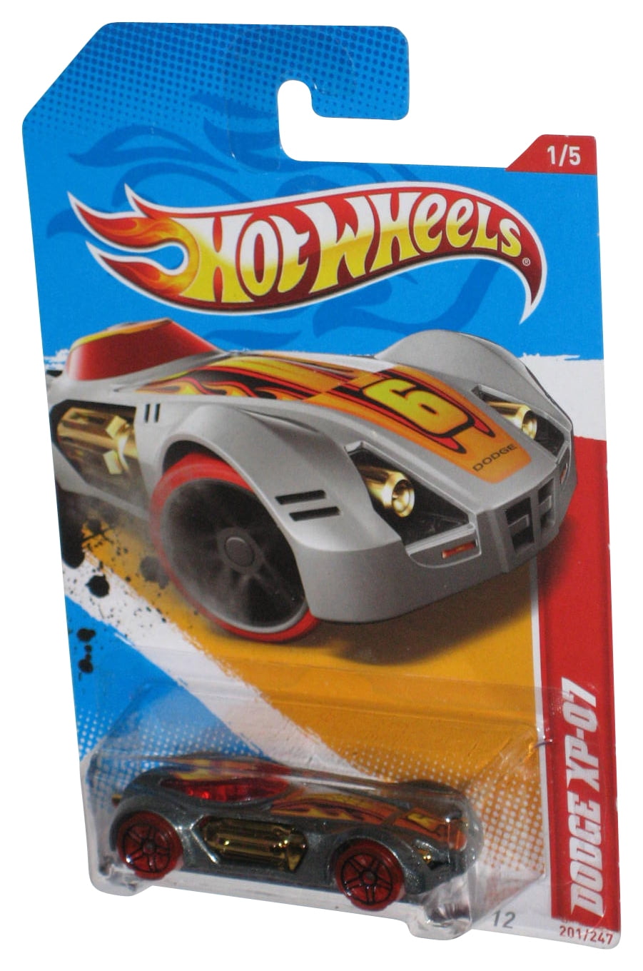 Hot Wheels Thrill Racers Volcano '12 Dodge XP-07 Silver Toy Car 201/247 ...