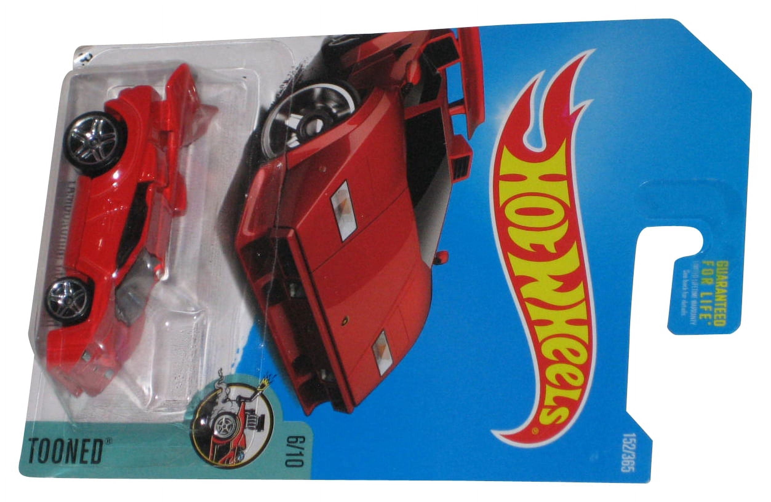 Hot Wheels Tooned 6/10 (2015) Red Lamborghini Countach Toy Car 152/365 ...