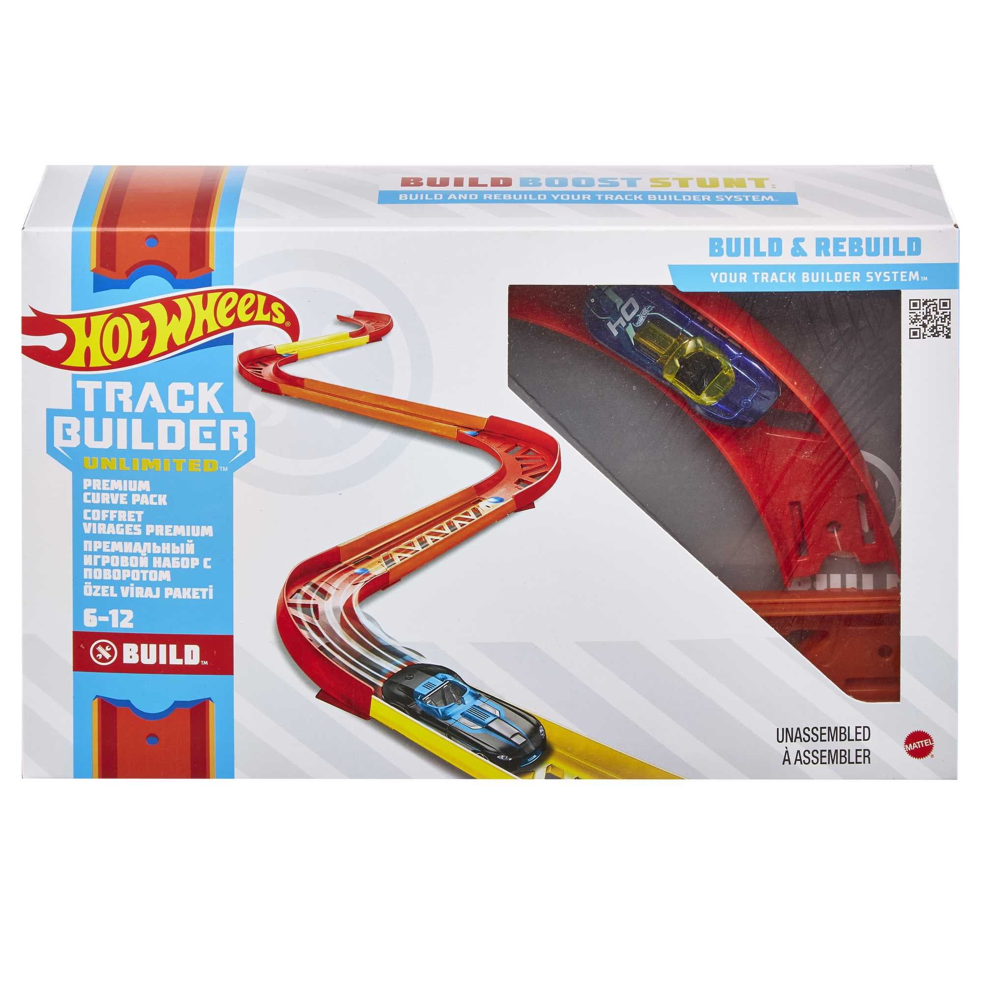 Hot Wheels Unlimited Track Builder Premium Curve Pack with Assorted ...