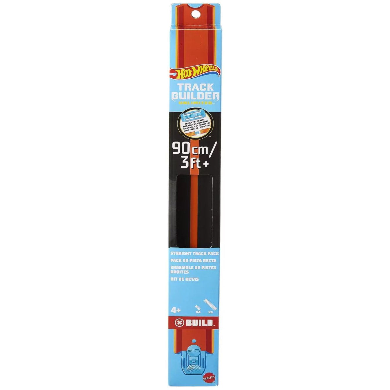 Hot Wheels Track Builder System Straight Track Pack (Black & Orange ...