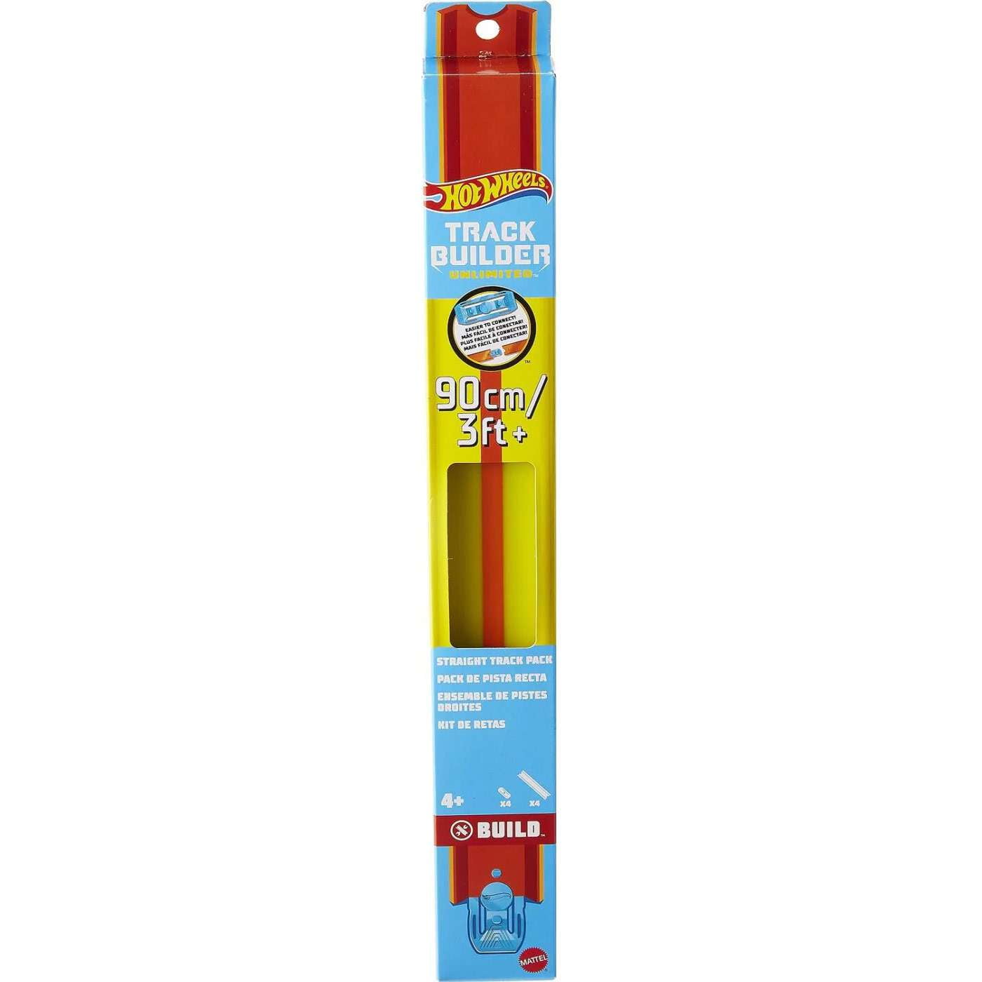 Mattel Hot Wheels Track Builder System Straight Track Pack, Yellow and ...