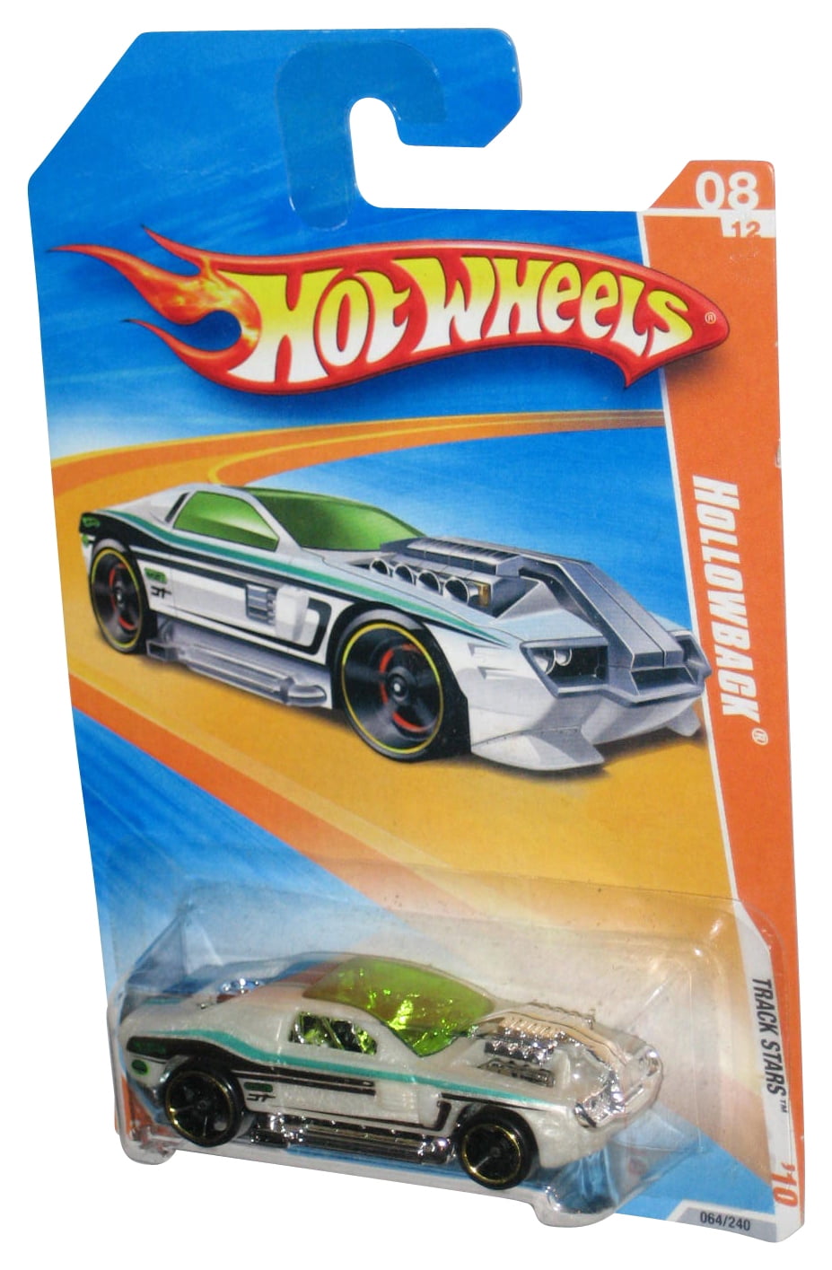 Hot Wheels Track Stars 08/12 White Hollowback Toy Car 064/240 - Walmart.com