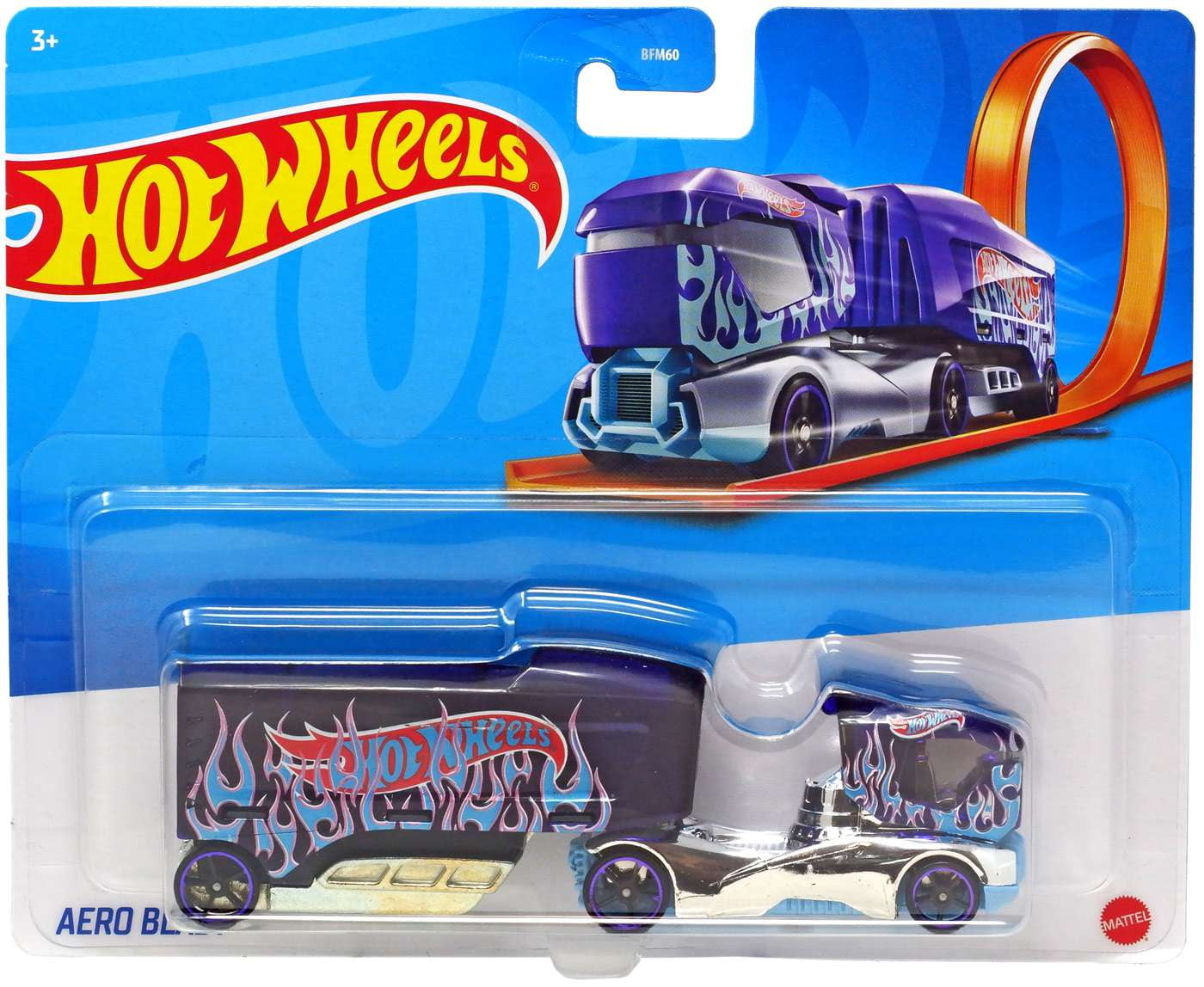 Mattel Hot Wheels Track Trucks Aero Blast Diecast Car, 1:64 Scale, Semi ...