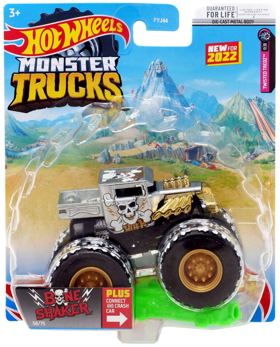 Hot Wheels Twisted Tredz Bone Shaker Diecast Car - Walmart.com