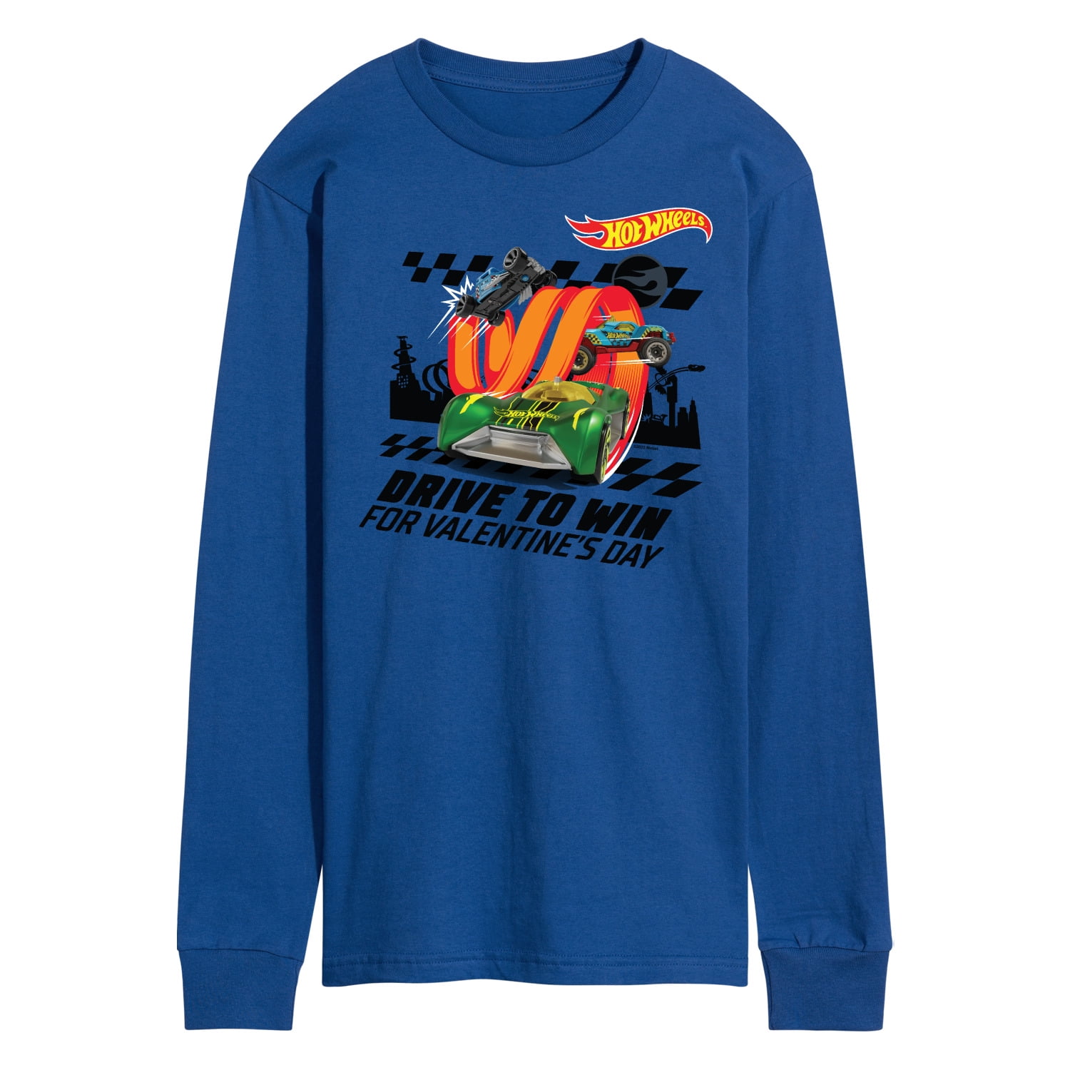 Hot Wheels - Valentine's Drive to Win - Men's Long Sleeve T-Shirt ...