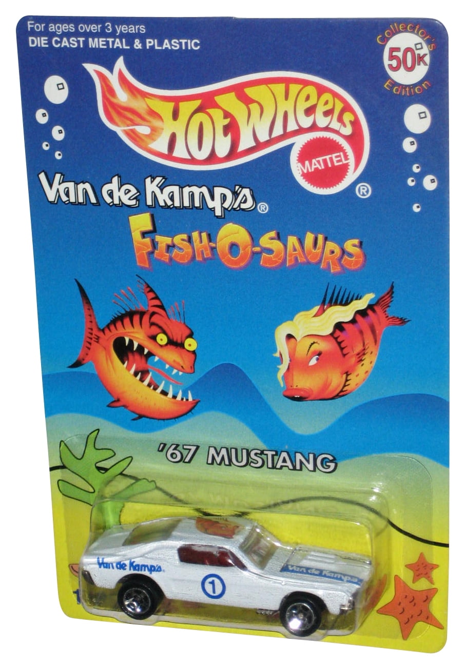 Hot Wheels Van de Kamps 50K Fish-O-Saurs (1996) White '67 Mustang Toy ...