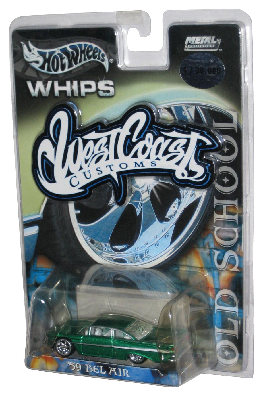 Hot Wheels Whips West Coast Customs (2003) Green '59 Bel Air Toy Car ...