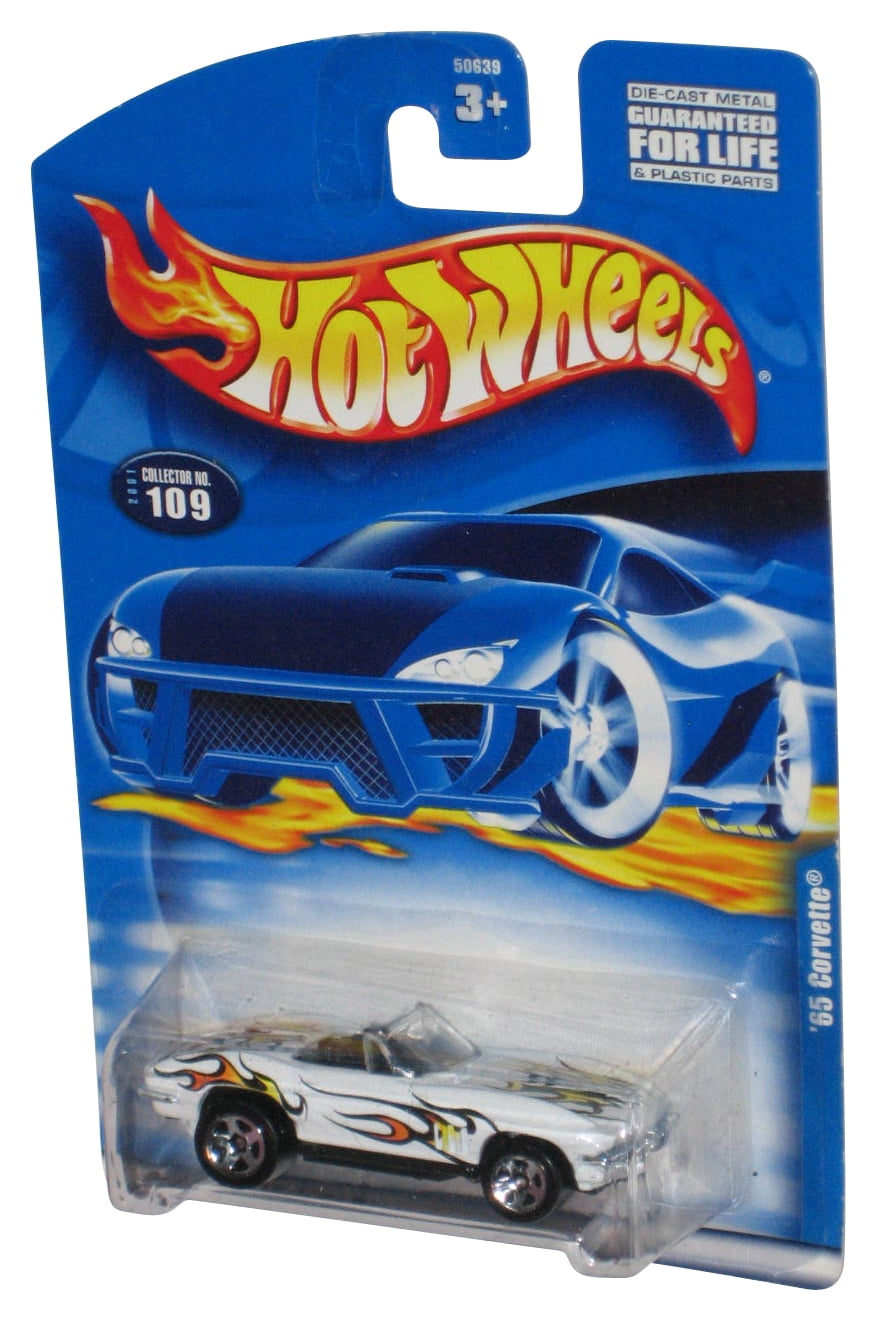 Hot Wheels White '65 Corvette (2001) Mattel Die-Cast Toy Car #109 ...