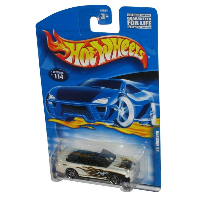 Hot Wheels White '96 Mustang (2001) Mattel Die-Cast Toy Car #114 ...