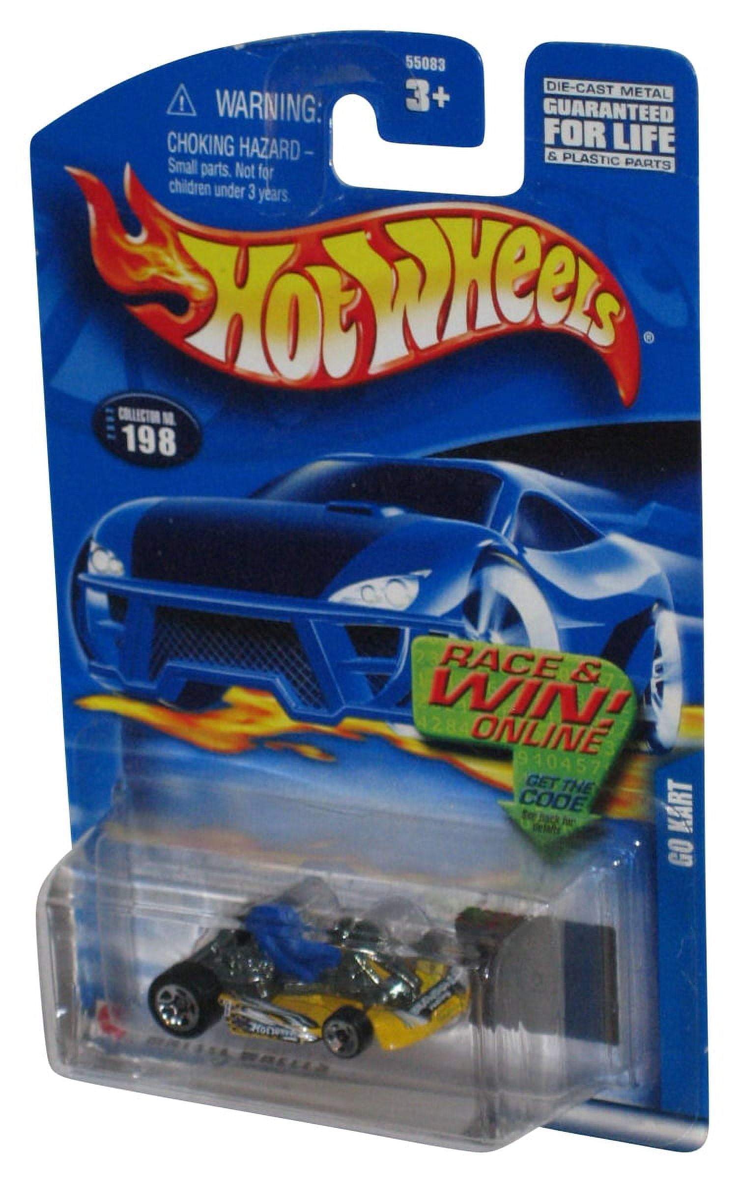Hot Wheels Yellow & Blue Go Kart (2002) Mattel Die-Cast Toy Car #198 ...