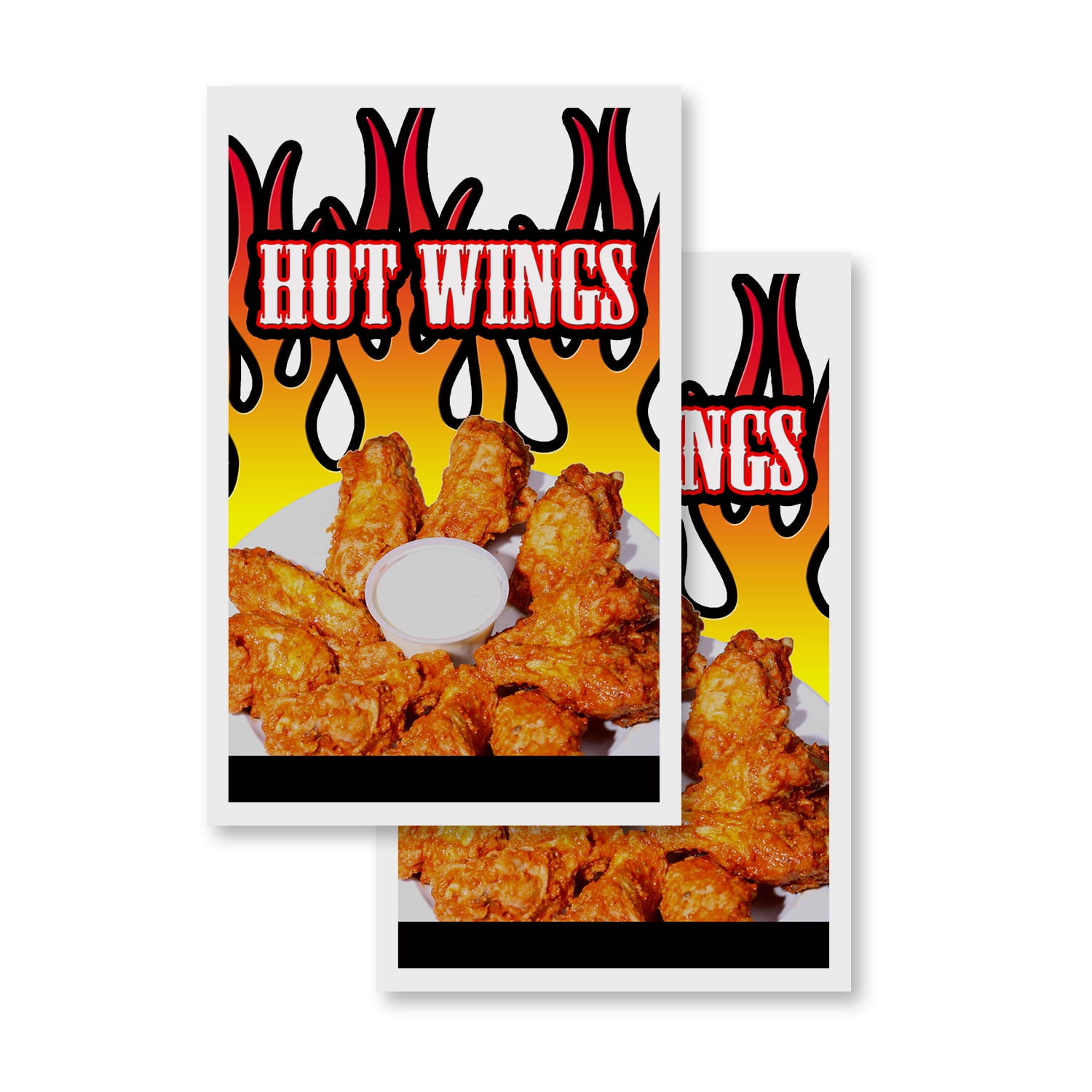 Hot Wings (2-PACK) 24" x 36" Vinyl Decals | Sign Insert Peel & Stick ...