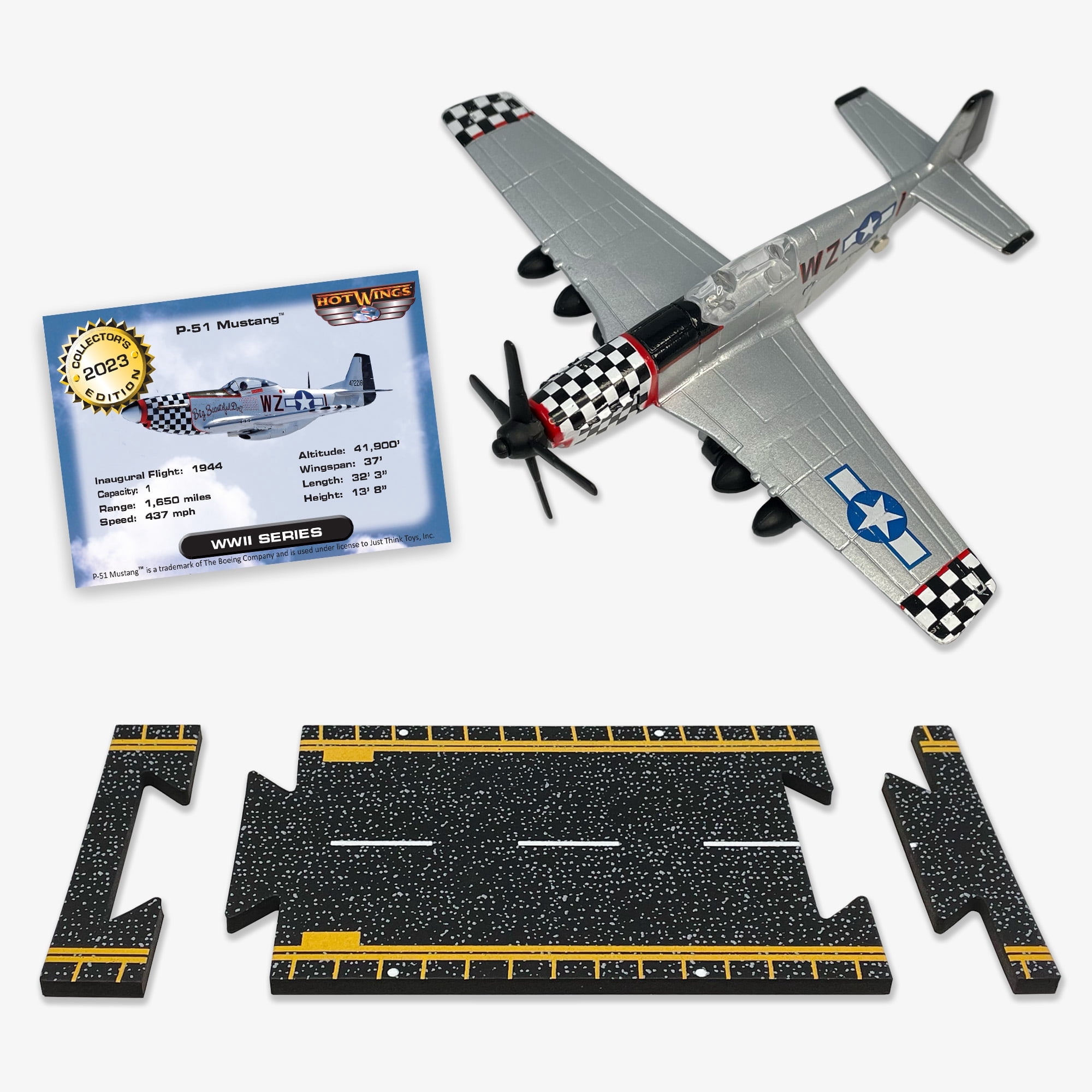Hot Wings P-51 Mustang Die Cast Collectible Plane with Connectible ...