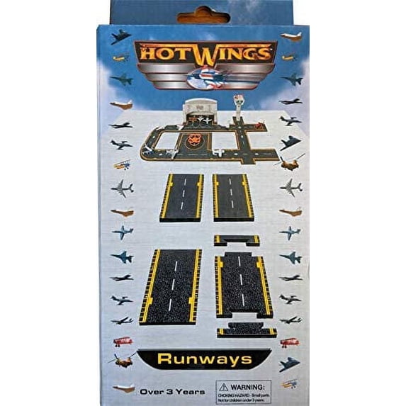 Hot Wings Collectible Planes, Airport Set Toy, Includes Runway, Turns ...