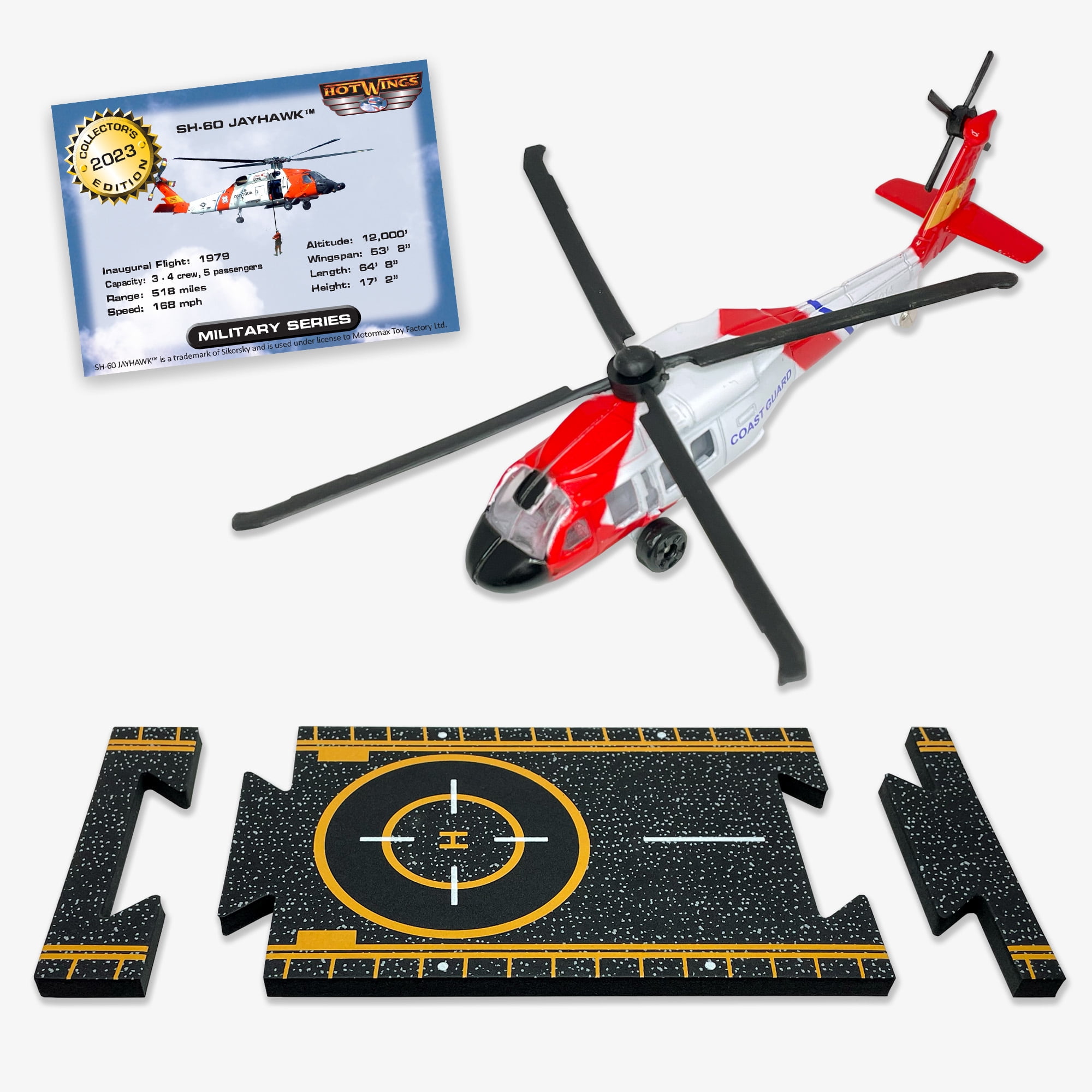 Hot Wings Sh 60 Jayhawk Coast Guard Helicopter Die Cast Collectible