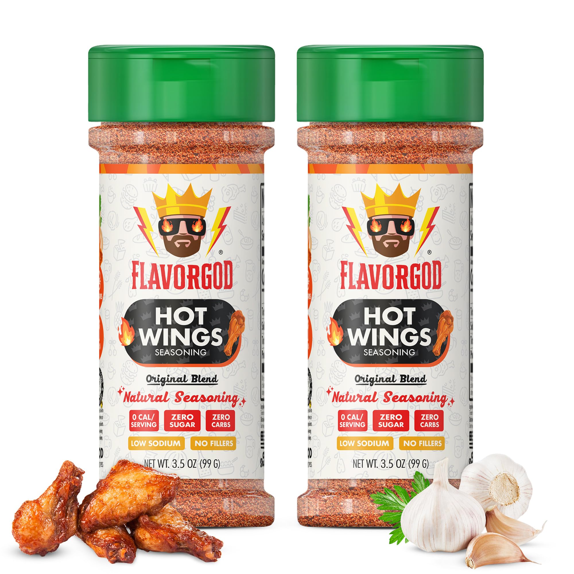 Hot Wings Seasoning Mix, OKA4 2 Bottles by Flavor All Natural & Healthy ...