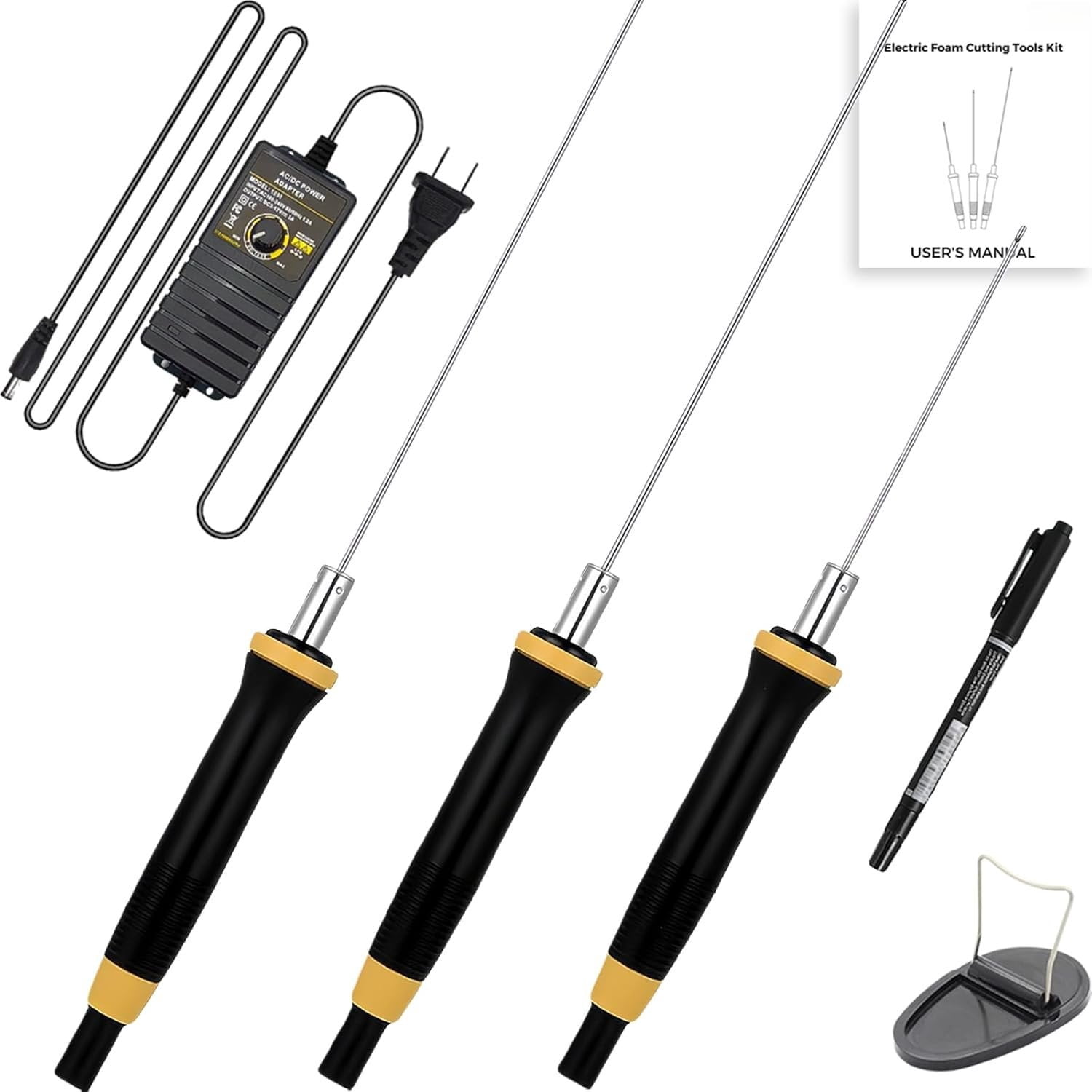 Hot Wire Kit, Styrofoam with 3 count Hot Pen (4", 6", 8"), 9-36W ...