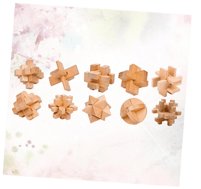 Hot!Wooden Brain Teaser Puzzles Small 3D Wooden Puzzles Wood Block ...