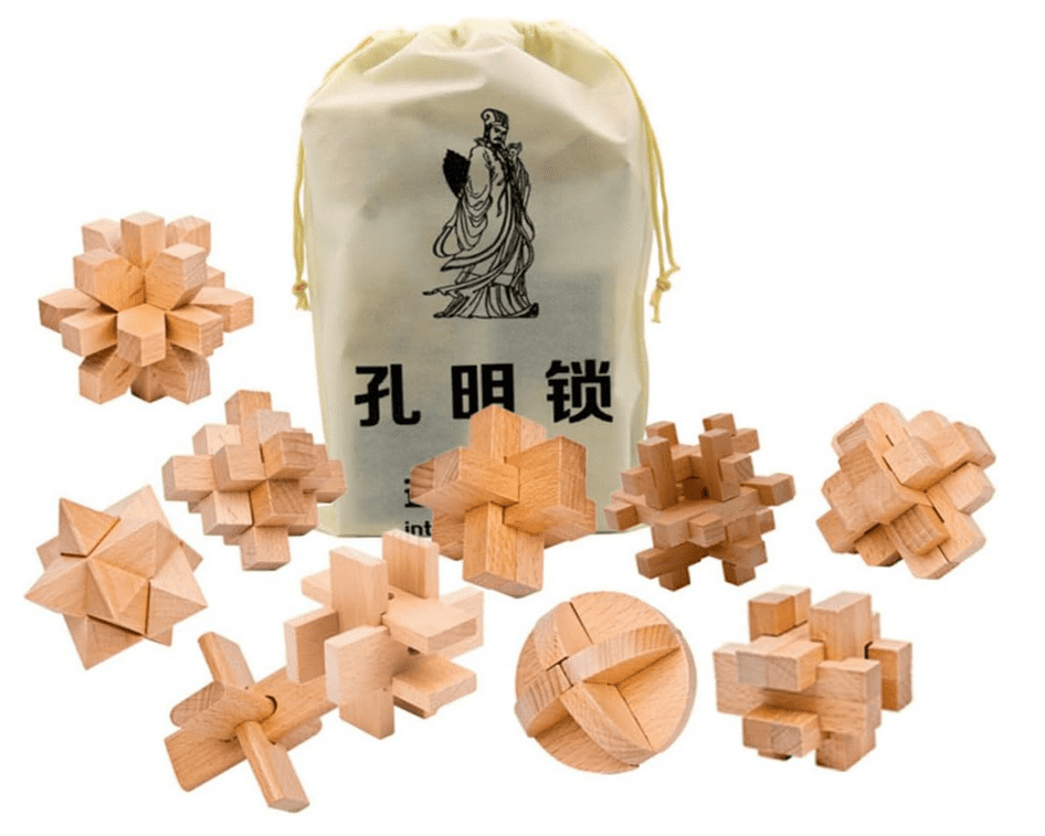 Hot!Wooden Brain Teaser Puzzles Small 3D Wooden Puzzles Wood Block ...