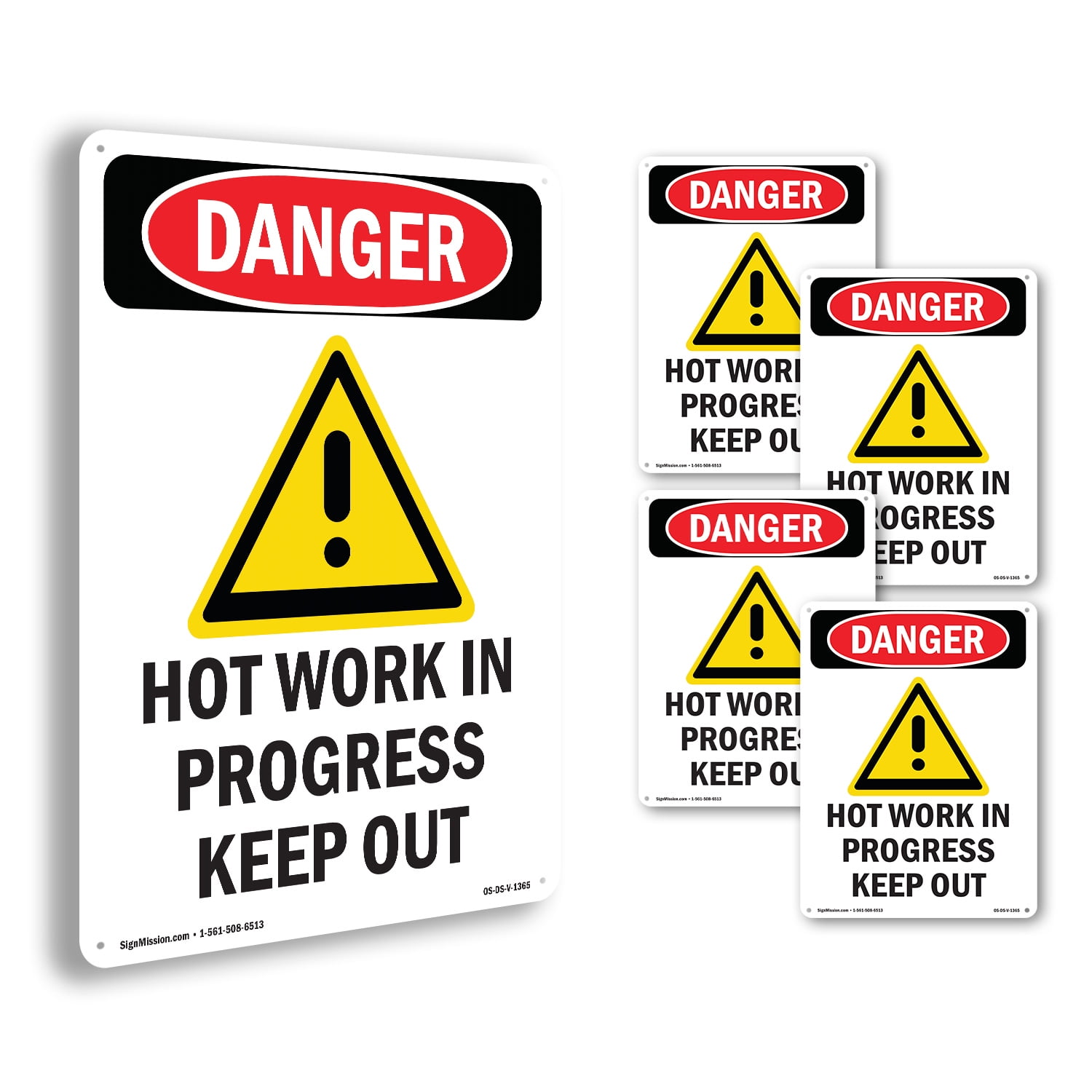 Hot Work In Progress Keep Out OSHA Danger Aluminum Sign 18 Inch x 12 ...